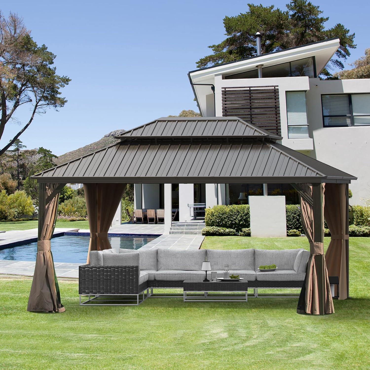 Magic Racks 10Ft. WX 14Ft. D Aluminum Patio Hardtop Gazebo - Wayfair Canada