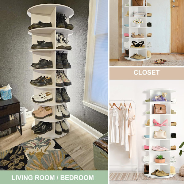 Hokku Designs 7-Tier Rotating Shoe Rack With 360° Spinning Carousel ...