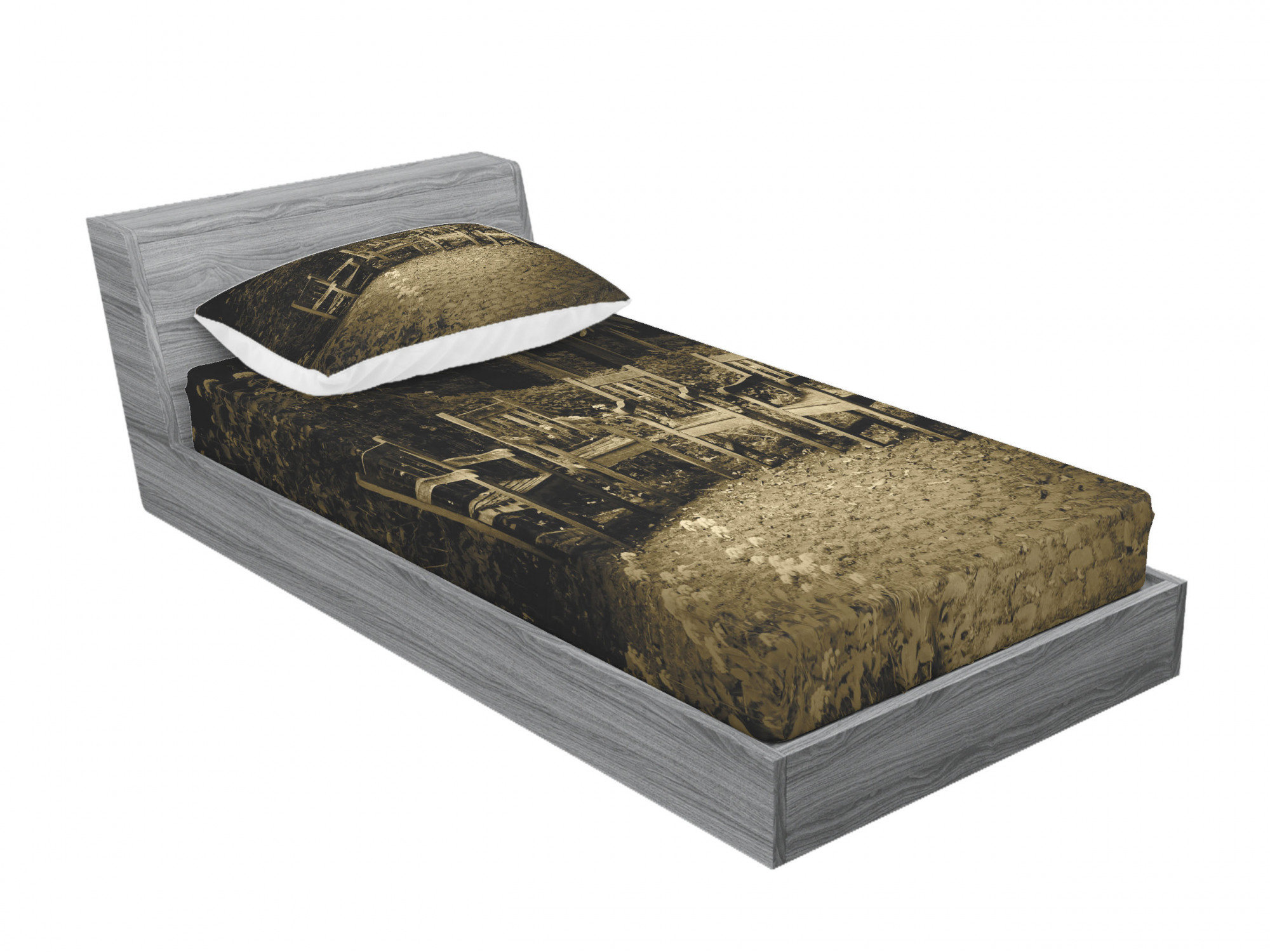 Ambesonne Four Small Wooden Chairs in Backyard Hobbit Land New Zealand ...