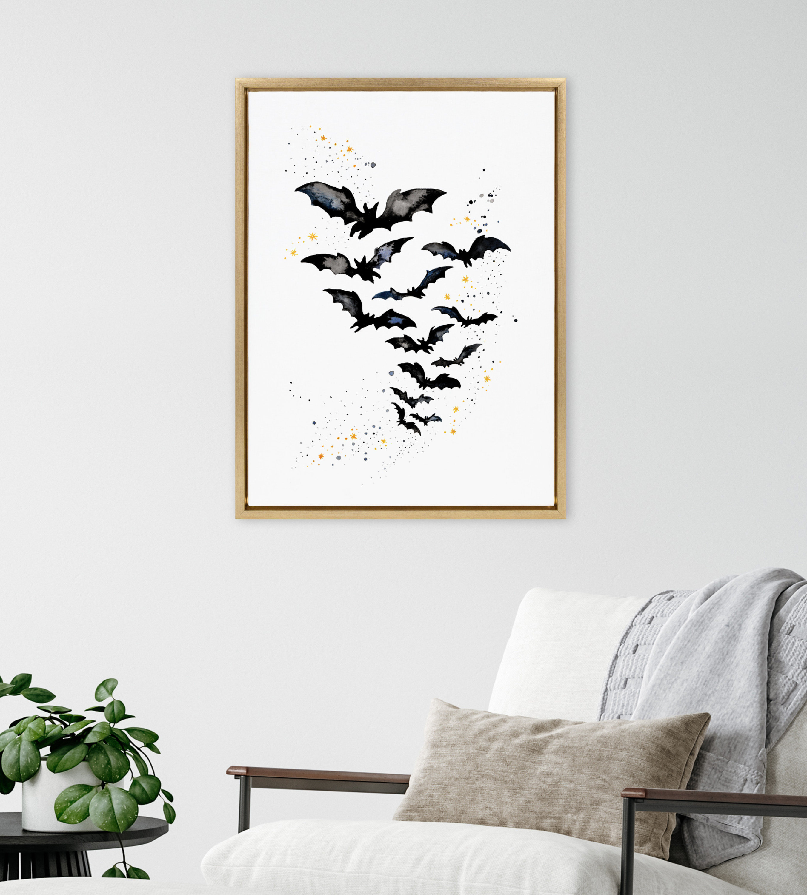 The Holiday Aisle® Jakyriah Goth Bats Framed On Canvas by Viola ...