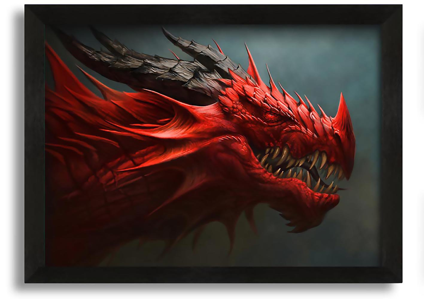 Happy Larry Red Nasty Dragon - Picture Frame Graphic Art on Canvas ...