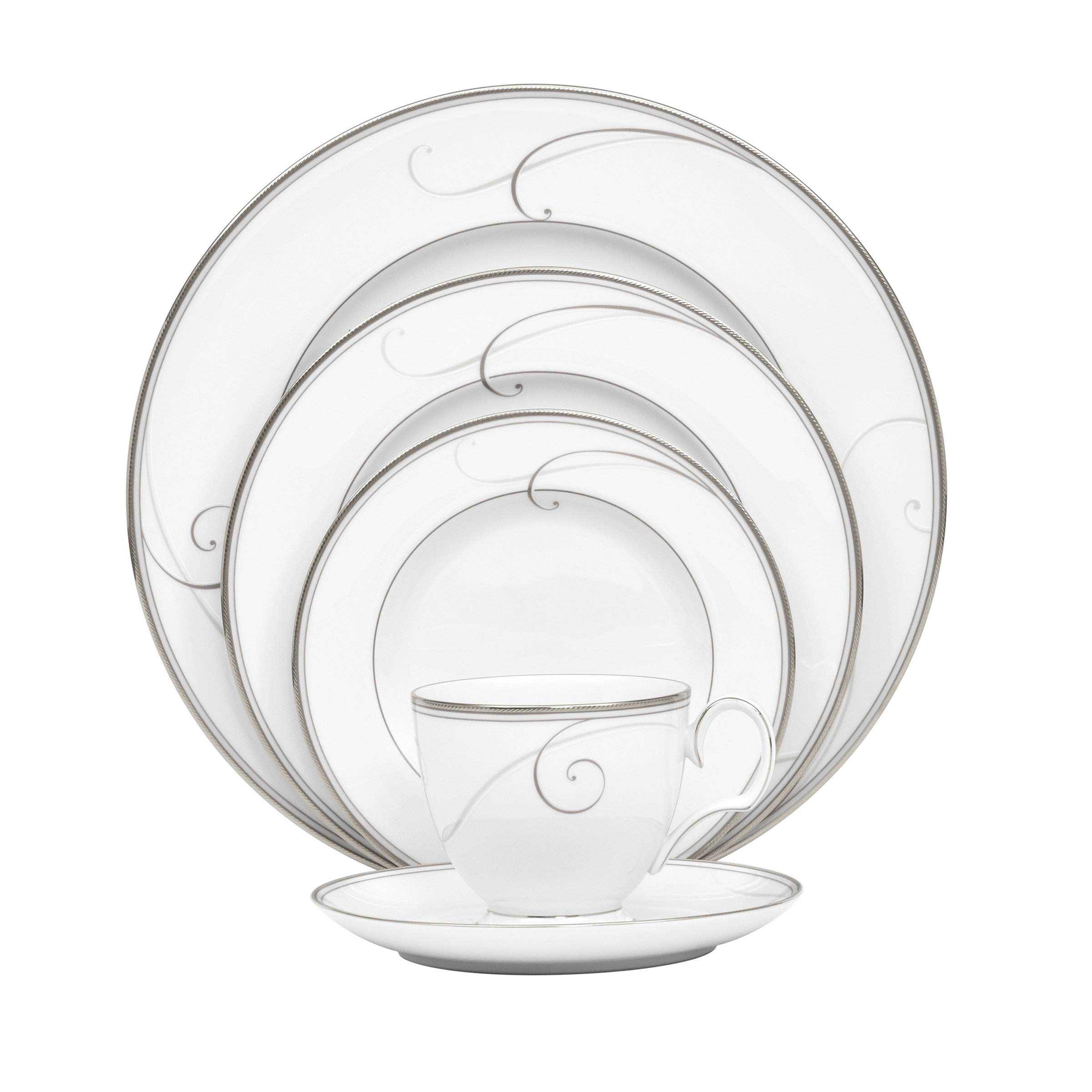 Noritake Platinum Wave 5-Piece Place Setting & Reviews | Wayfair