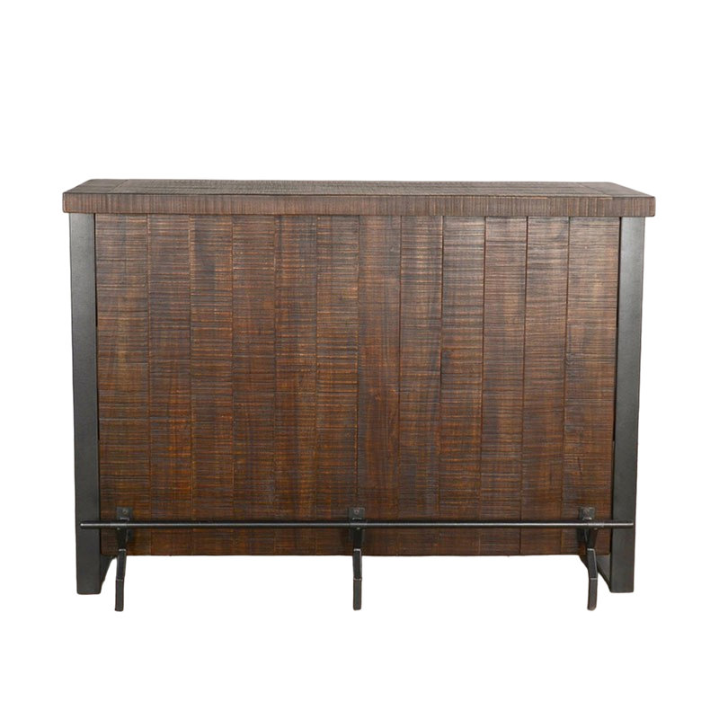 Benjara Flint Bar Console Table, Dark Brown Mahogany, 55 Inch Black ...