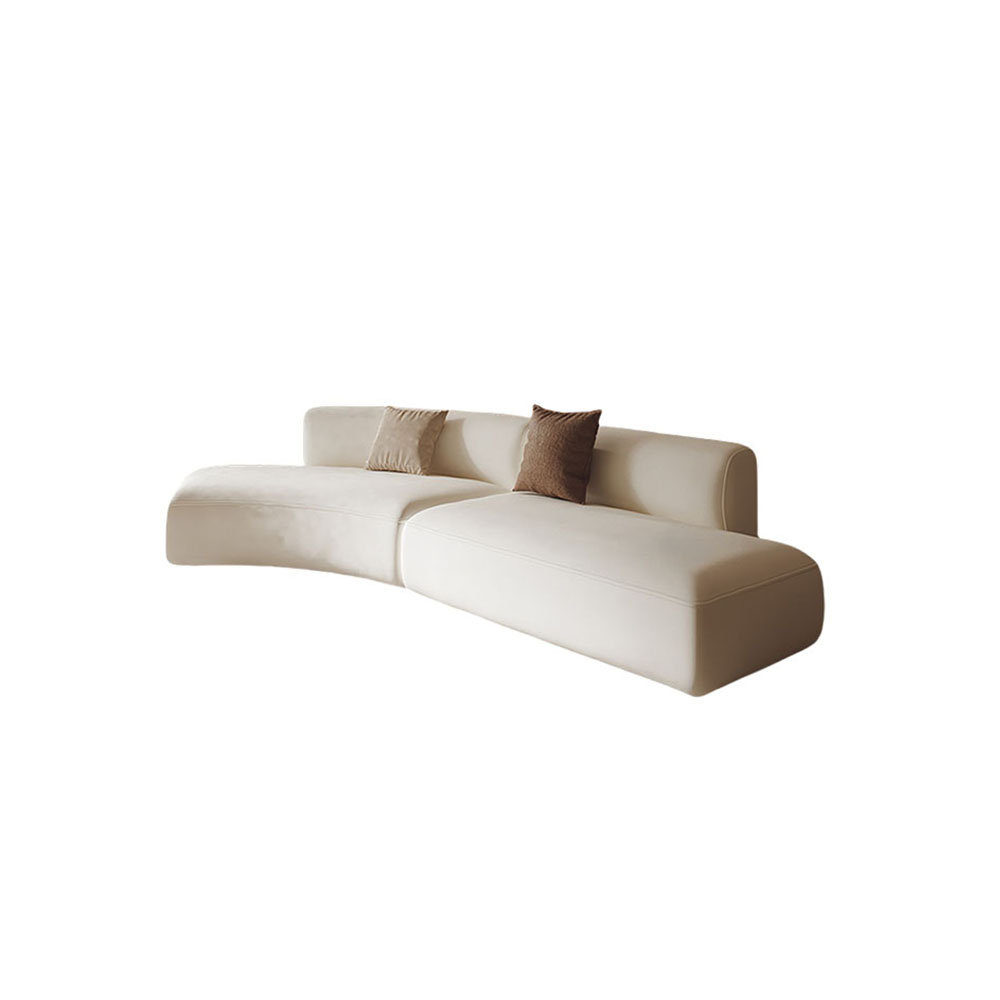 Lifton Italian Cream Style Curved Sofa 125.98'' Sofa | Wayfair