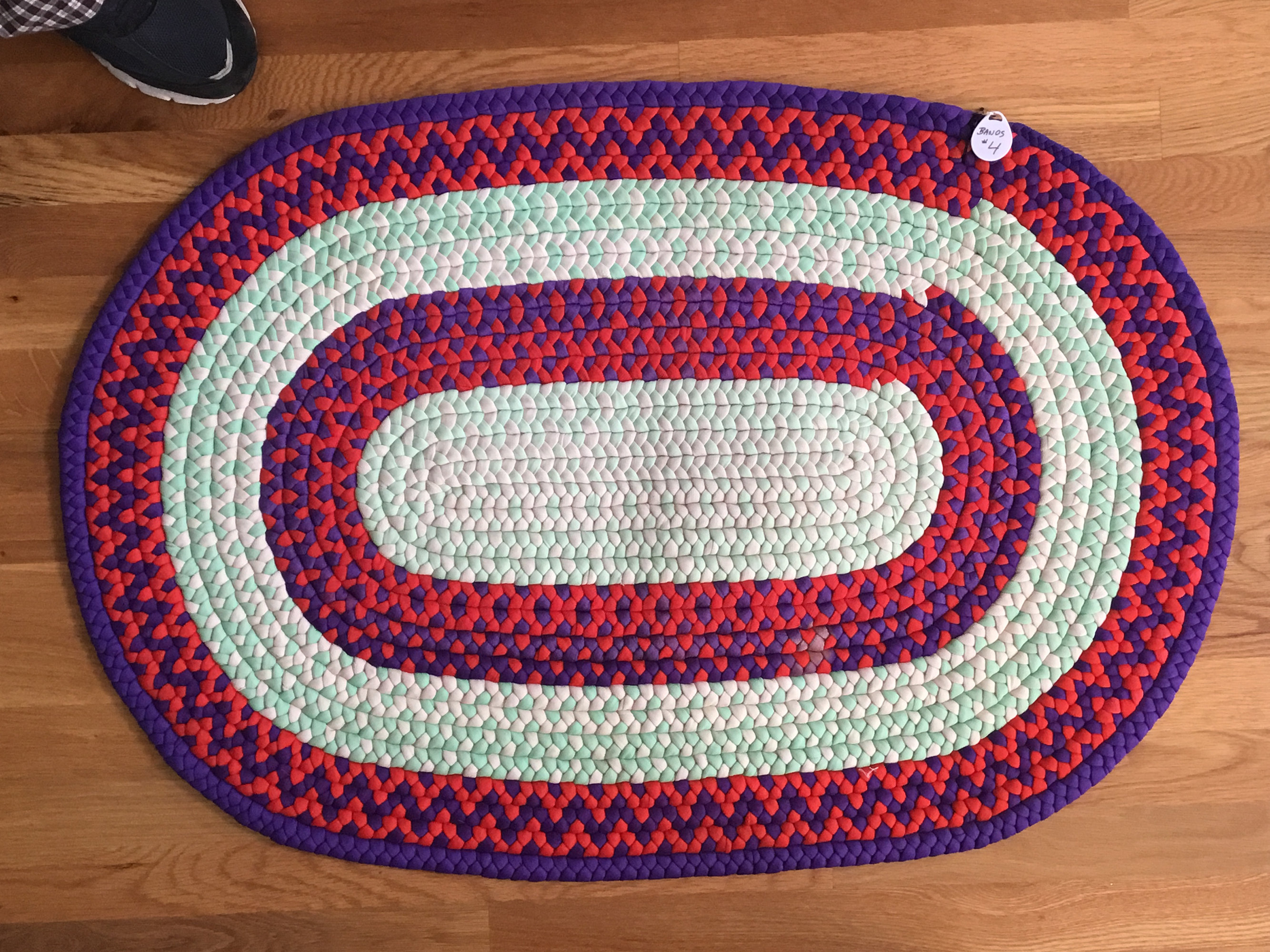 August Grove® Oval Elmir Hand Braided Red/White Area Rug | Wayfair