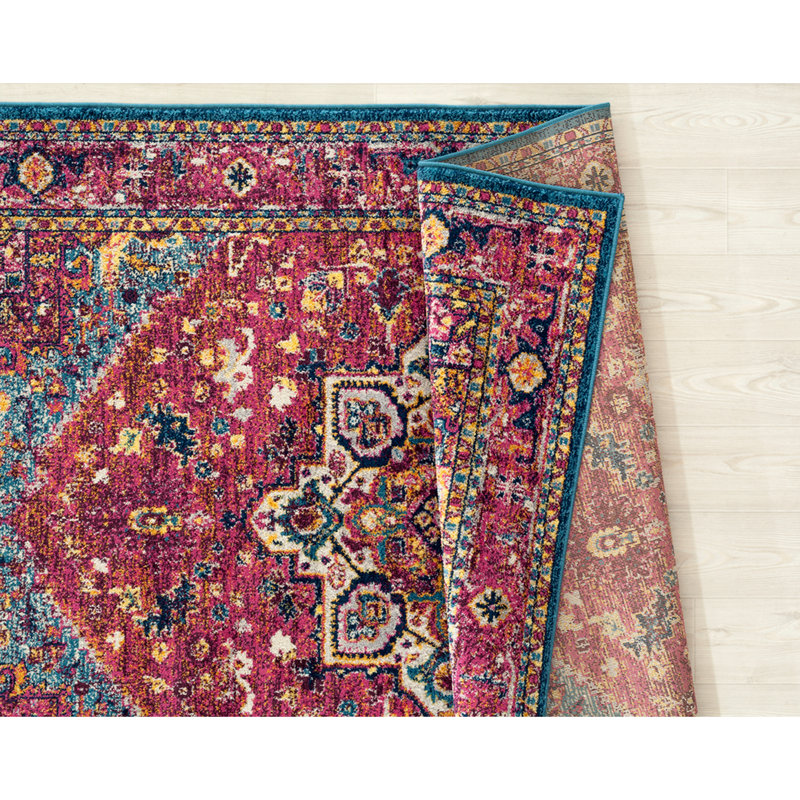 Bungalow Rose Dietz Oriental Magenta Area Rug & Reviews | Wayfair