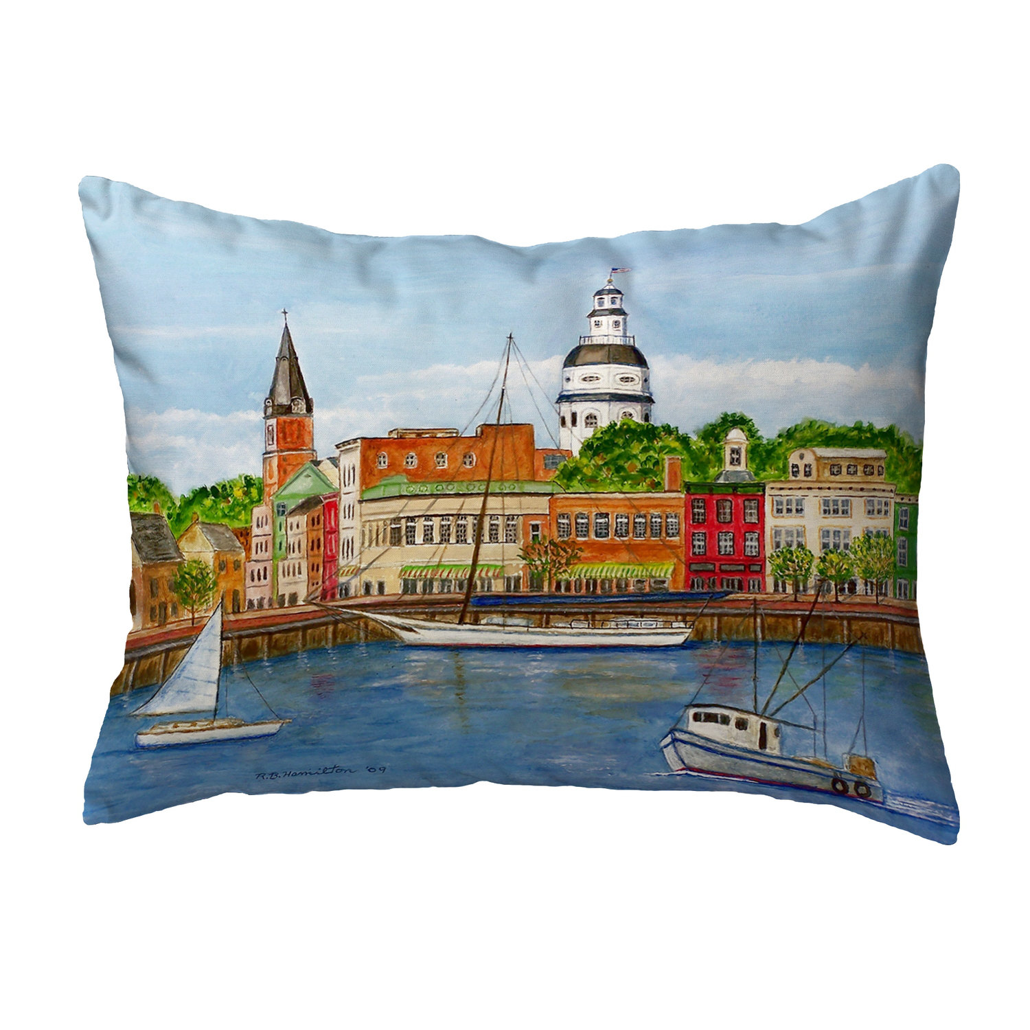 Betsy Drake Interiors Annapolis City Dock Outdoor Rectangular Throw ...