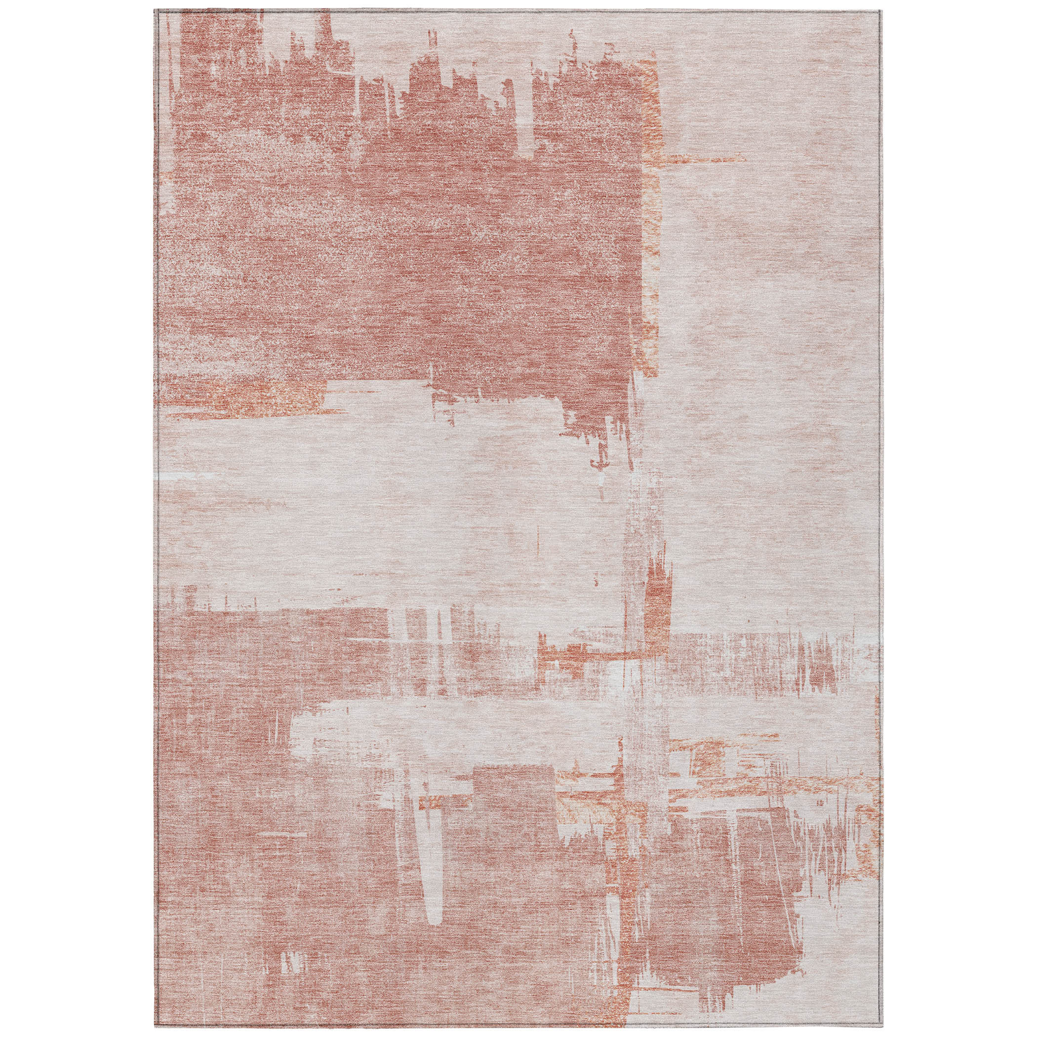 HomeRoots 3' X 5' Blush Mauve Abstract Washable Indoor Outdoor Area Rug ...