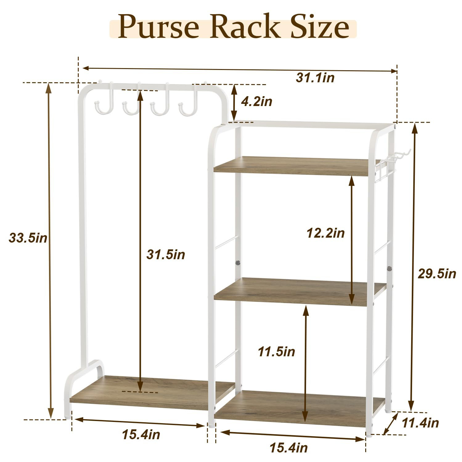 ColorLife Purse Organizer With Purse Hanger And Purse Hooks For Bag ...
