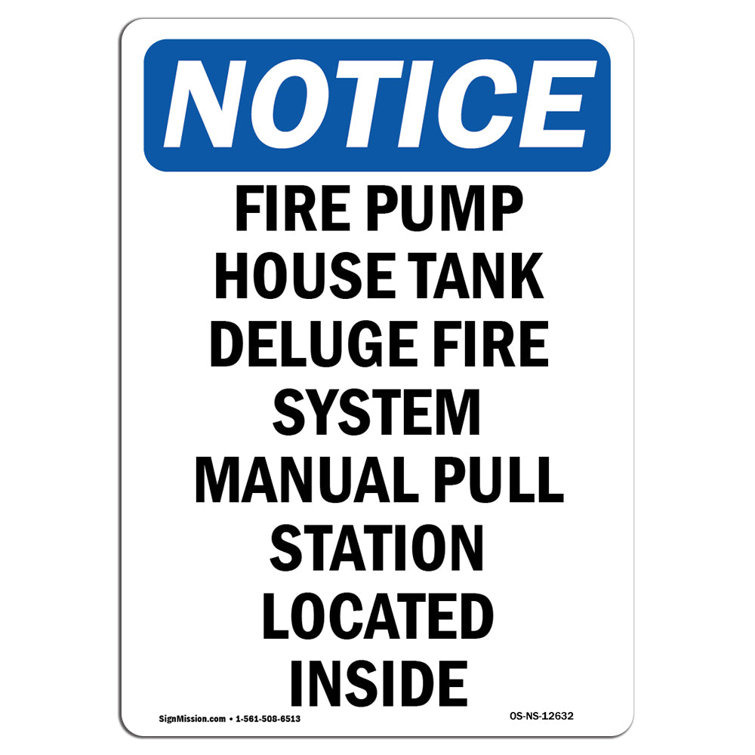 SignMission Fire Pump House Tank Deluge Fire Sign | Wayfair