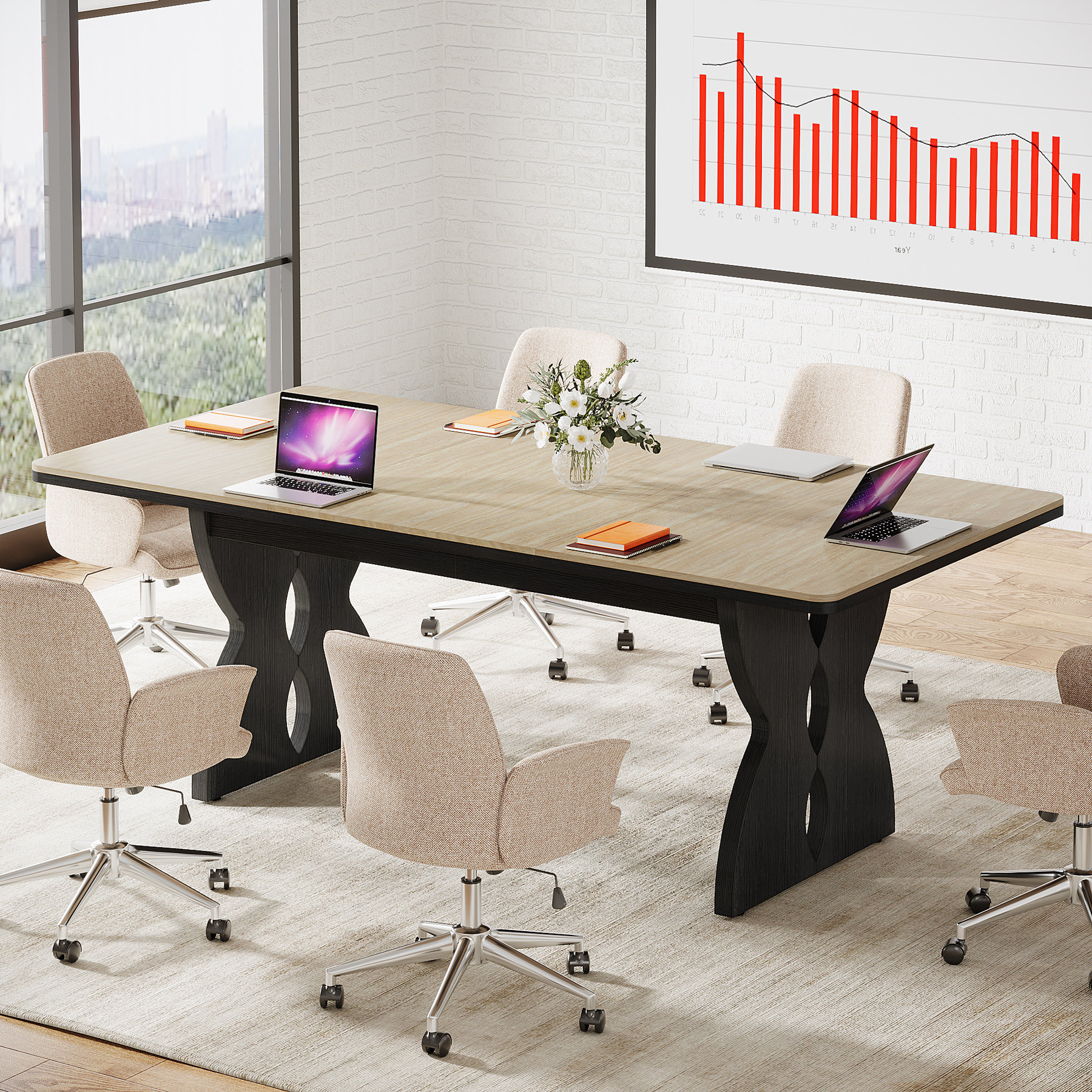 Ebern Designs Angeleen 71" Conference Table for Office 6-8 People | Wayfair