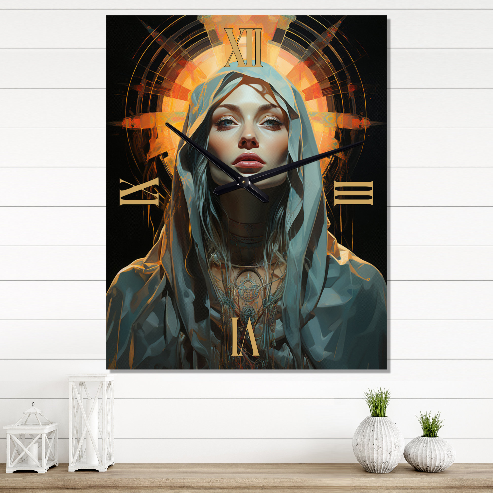 Design Art Radiant Portrait Of Holy Mary - Animals Owl Wall Clock | Wayfair