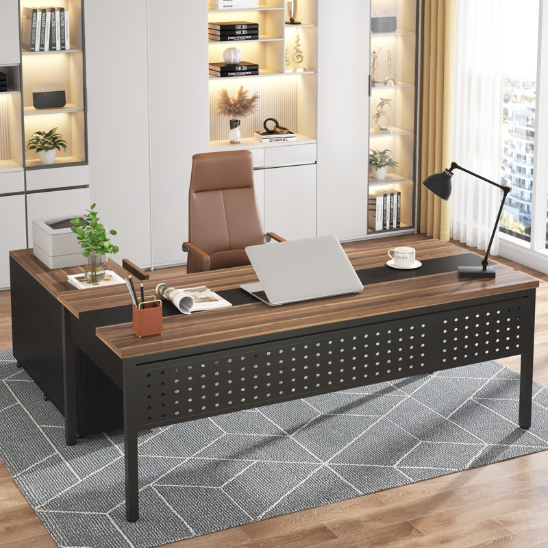 Latitude Run® Beauchesne L-Shape Executive Desk & Reviews | Wayfair