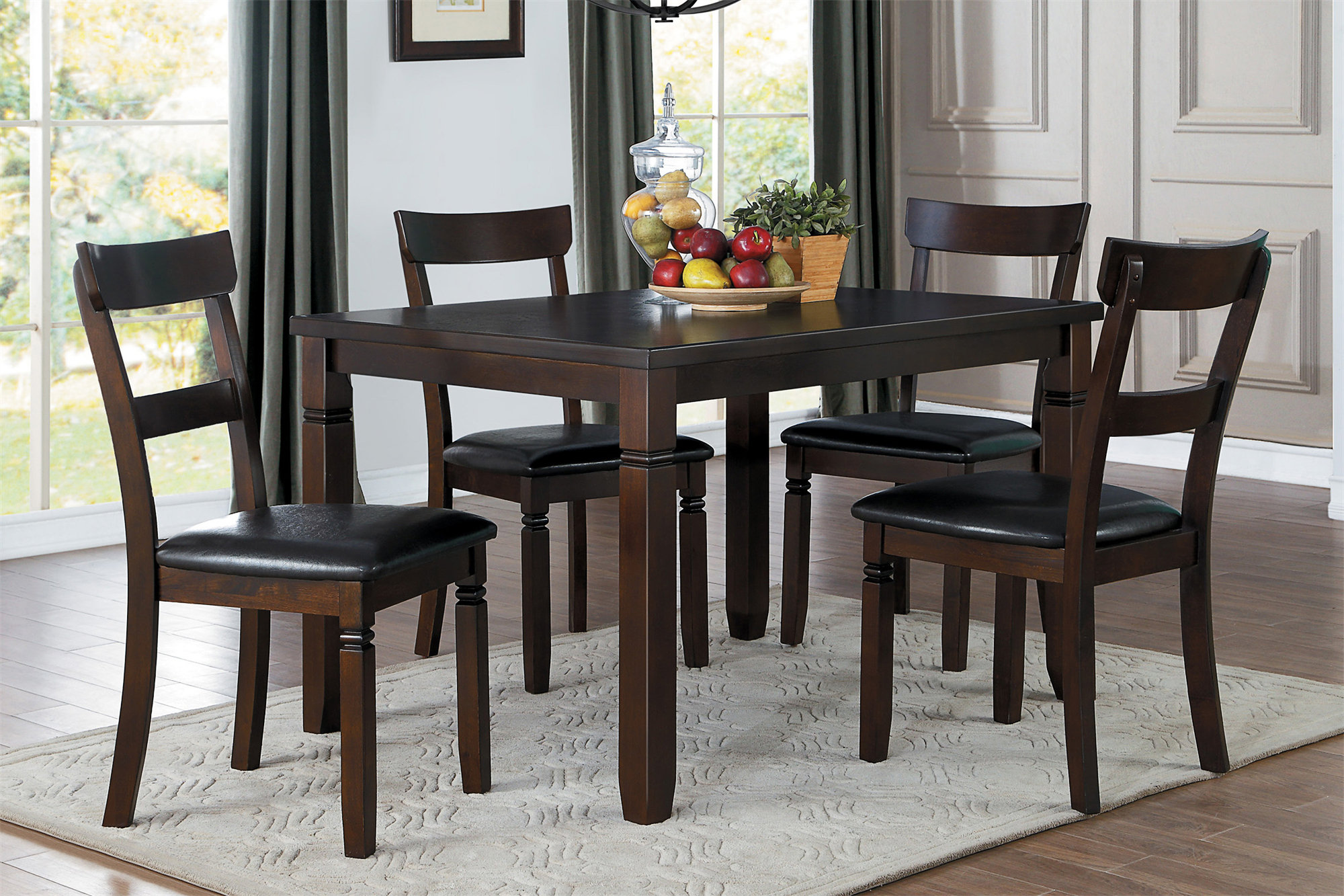 Canora Grey Ayoki Rectangular 48'' L x 36'' W Dining Set,dining table ...