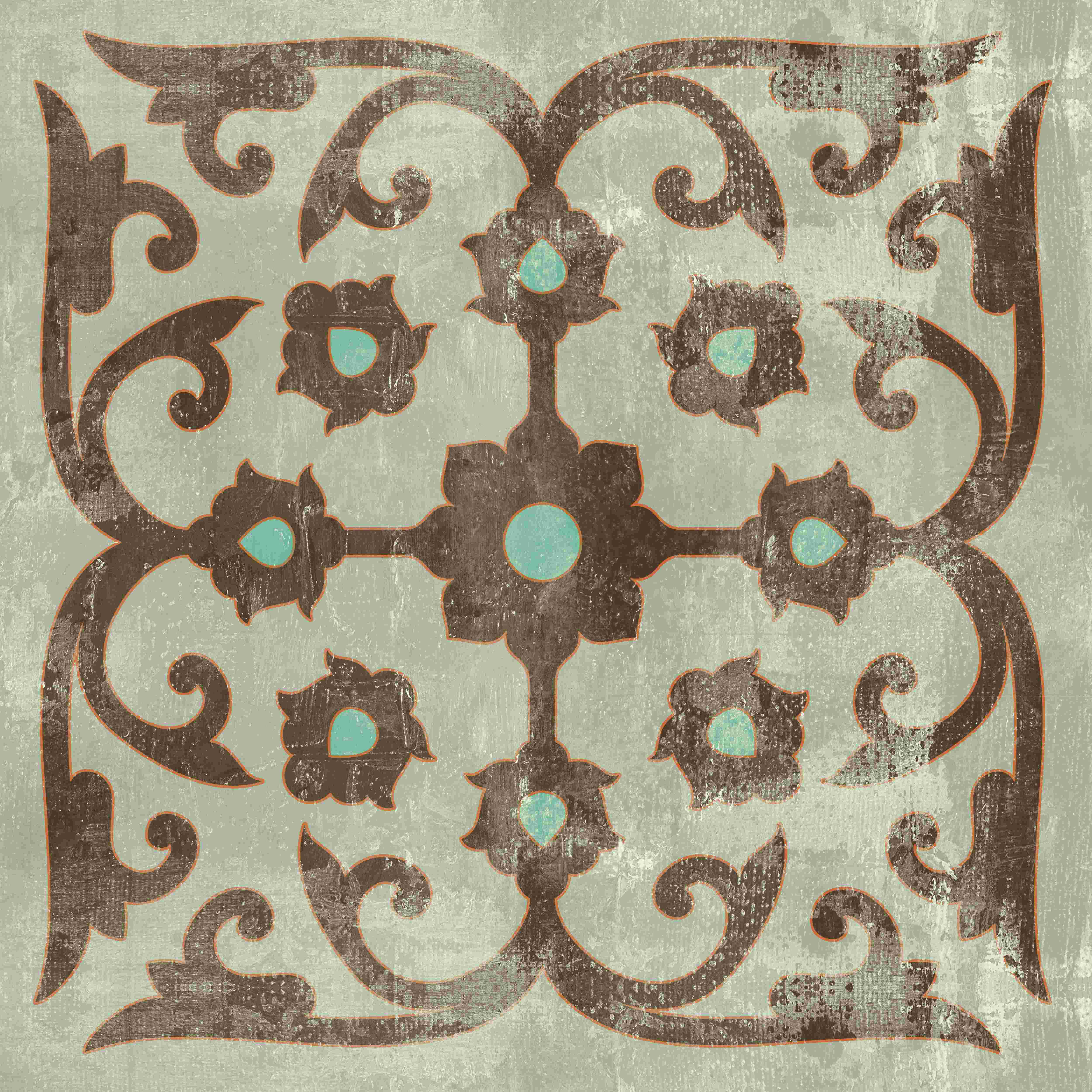 Charlton Home® Dull Tile - Wrapped Canvas Print | Wayfair