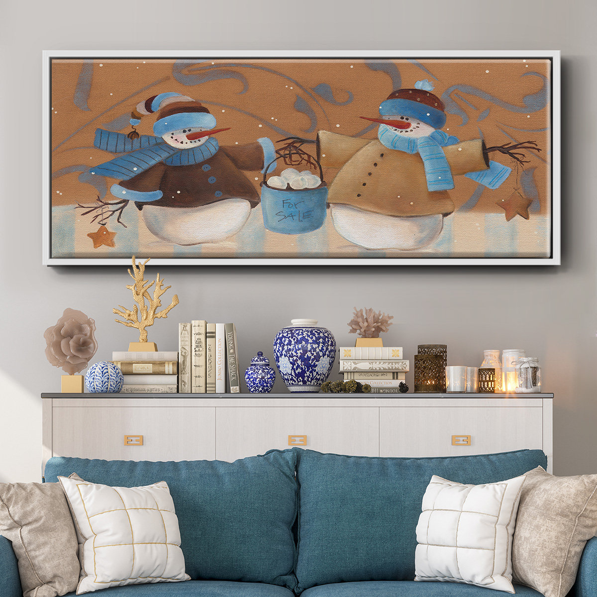 Wexford Home Snowball Bucket- Framed Canvas | Wayfair