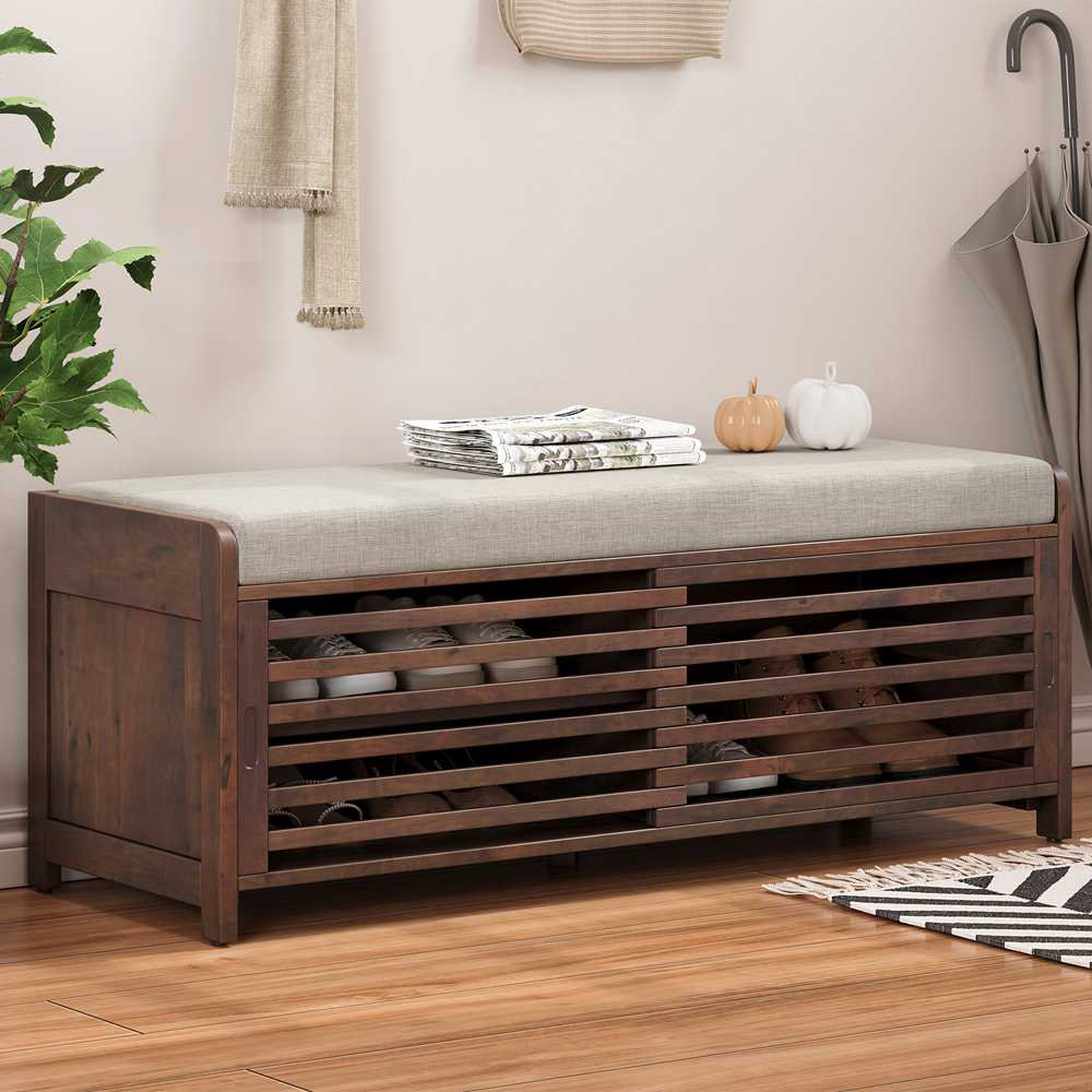 Lark Manor™ Acacia Veneer Storage Bench | Wayfair