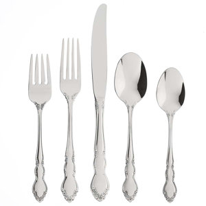 Oneida Dover 5 Piece 18/10 Stainless Steel Flatware Set, Service for 1 ...