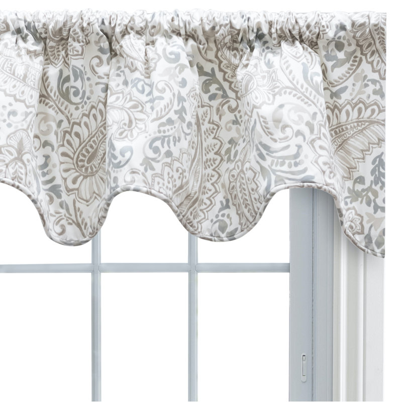 Bungalow Rose Miyisha Paisley Cotton Scalloped 50" Window Valance in ...