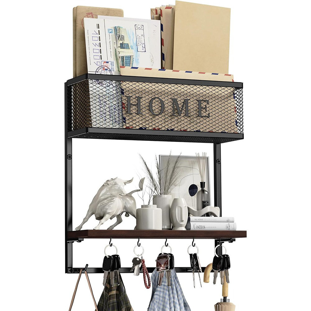 17 Stories Mail And Key Holder Wall Mount, Entryway Wall Organizer With ...