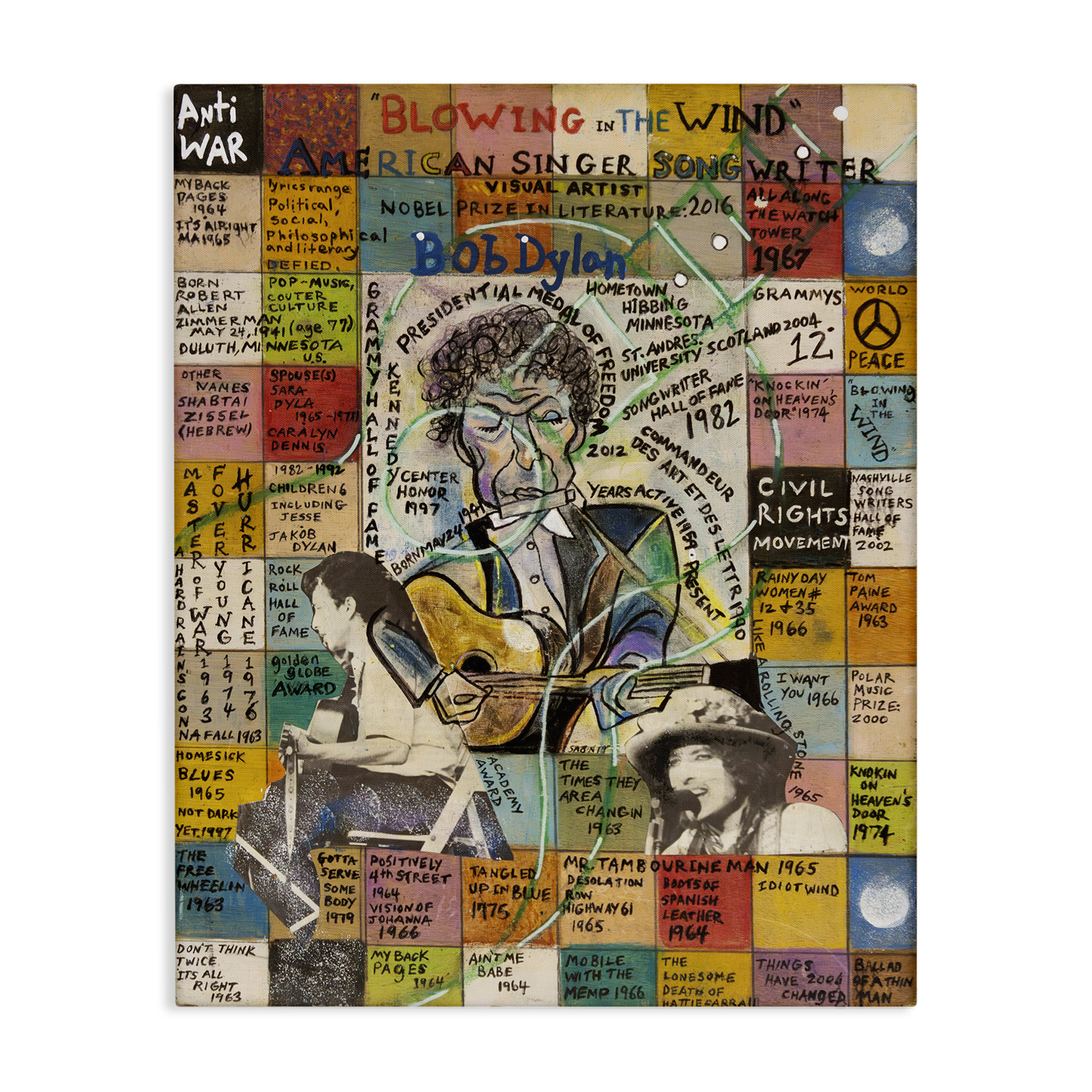 Trinx Bob Dylan Collage Canvas Wall Art by Sabin | Wayfair