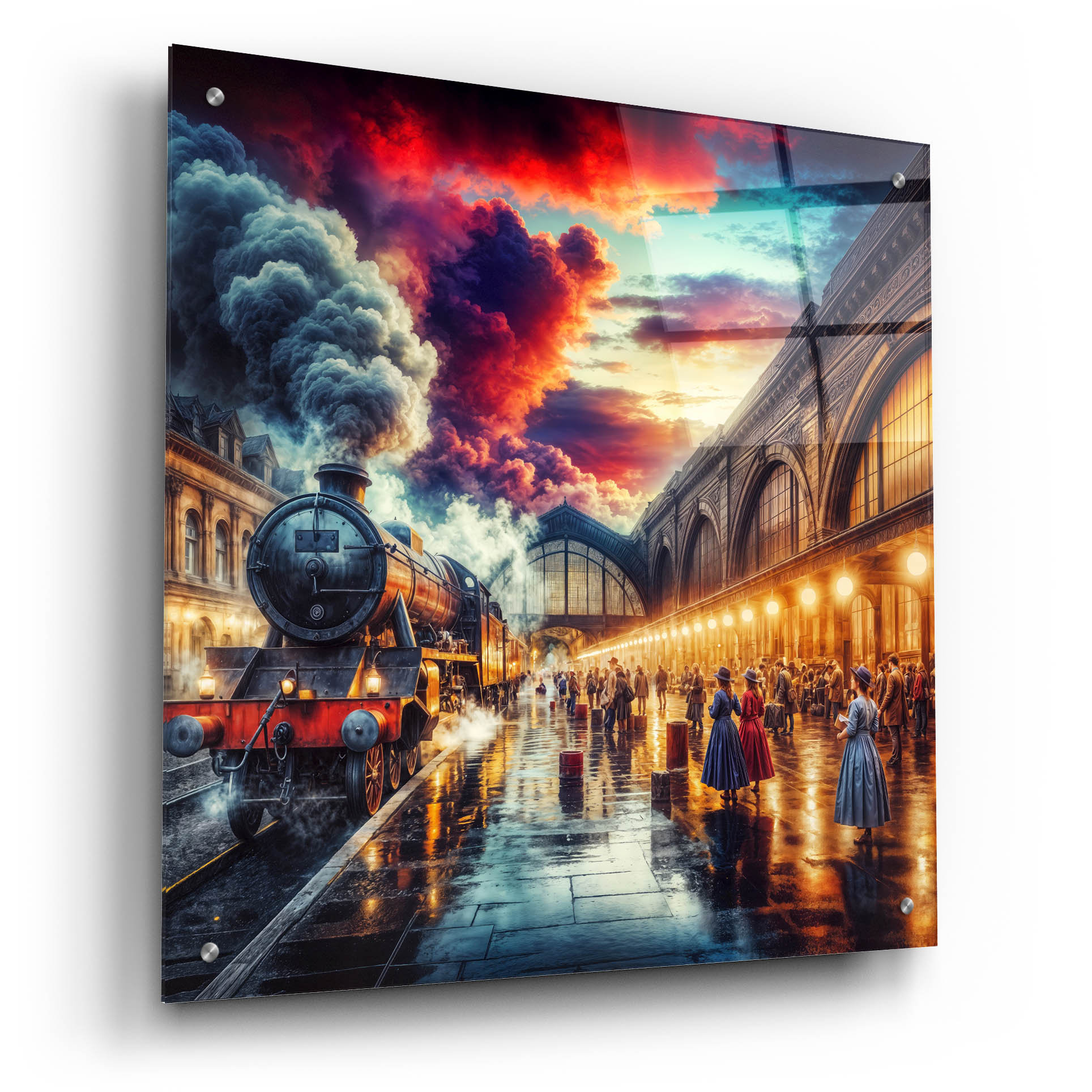 Trent Austin Design® 'Steam Train At Station' by Rey Klimt Acrylic ...