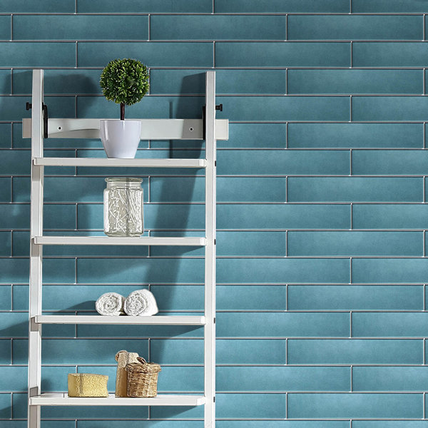Andova Kwiet 3" x 14" Glass Metal Look Subway Tile | Perigold