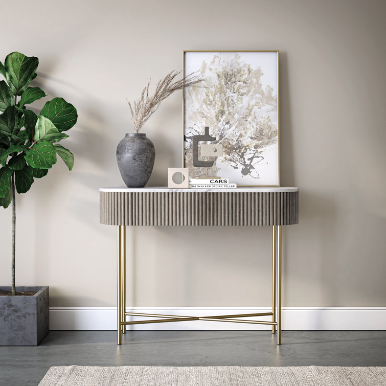 Canora Grey Bindvasini Fluted Console Table with Drawer | Wayfair.co.uk