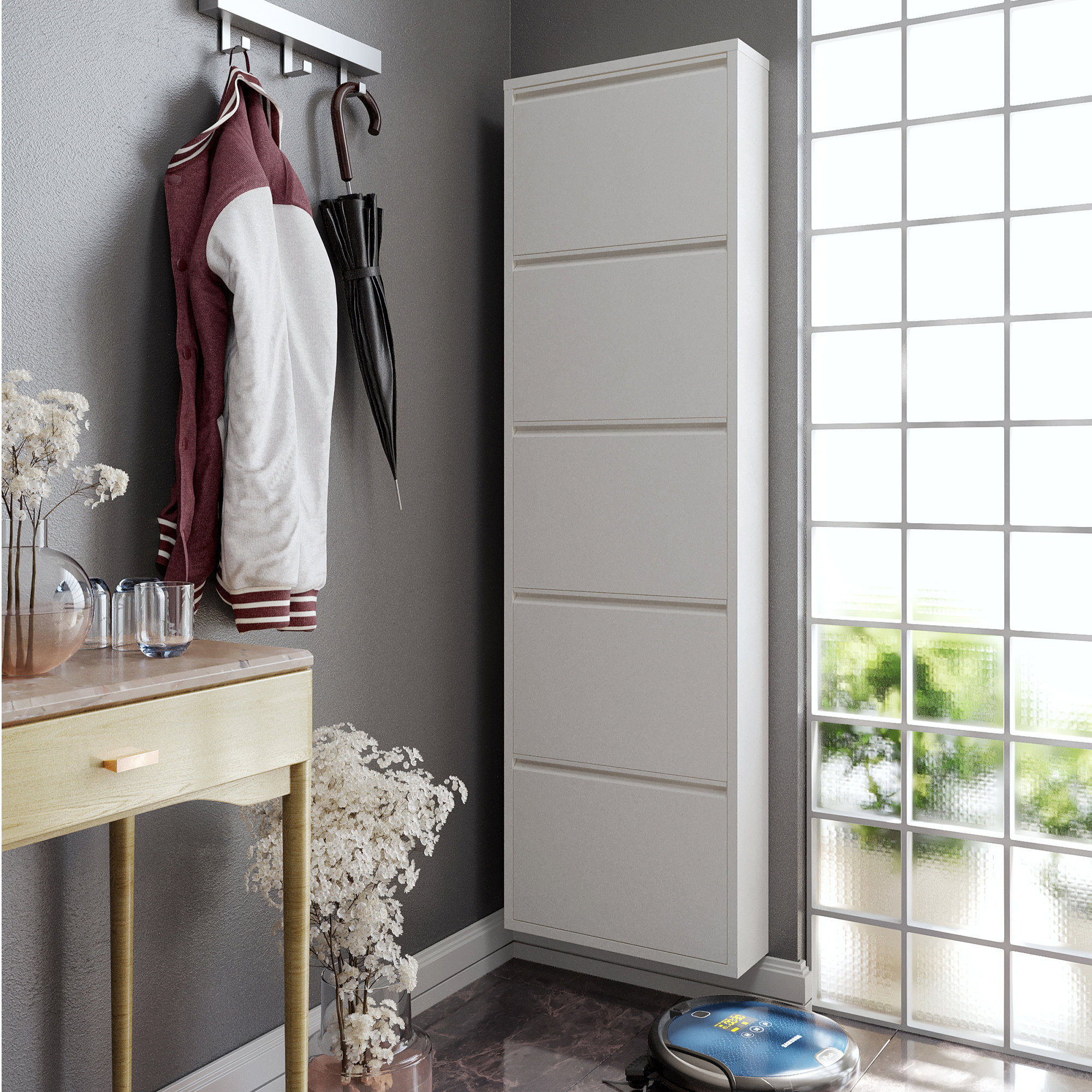 Hokku Designs Antibacterial 5 Tier Metal Shoe Cabinet Without Holes ...