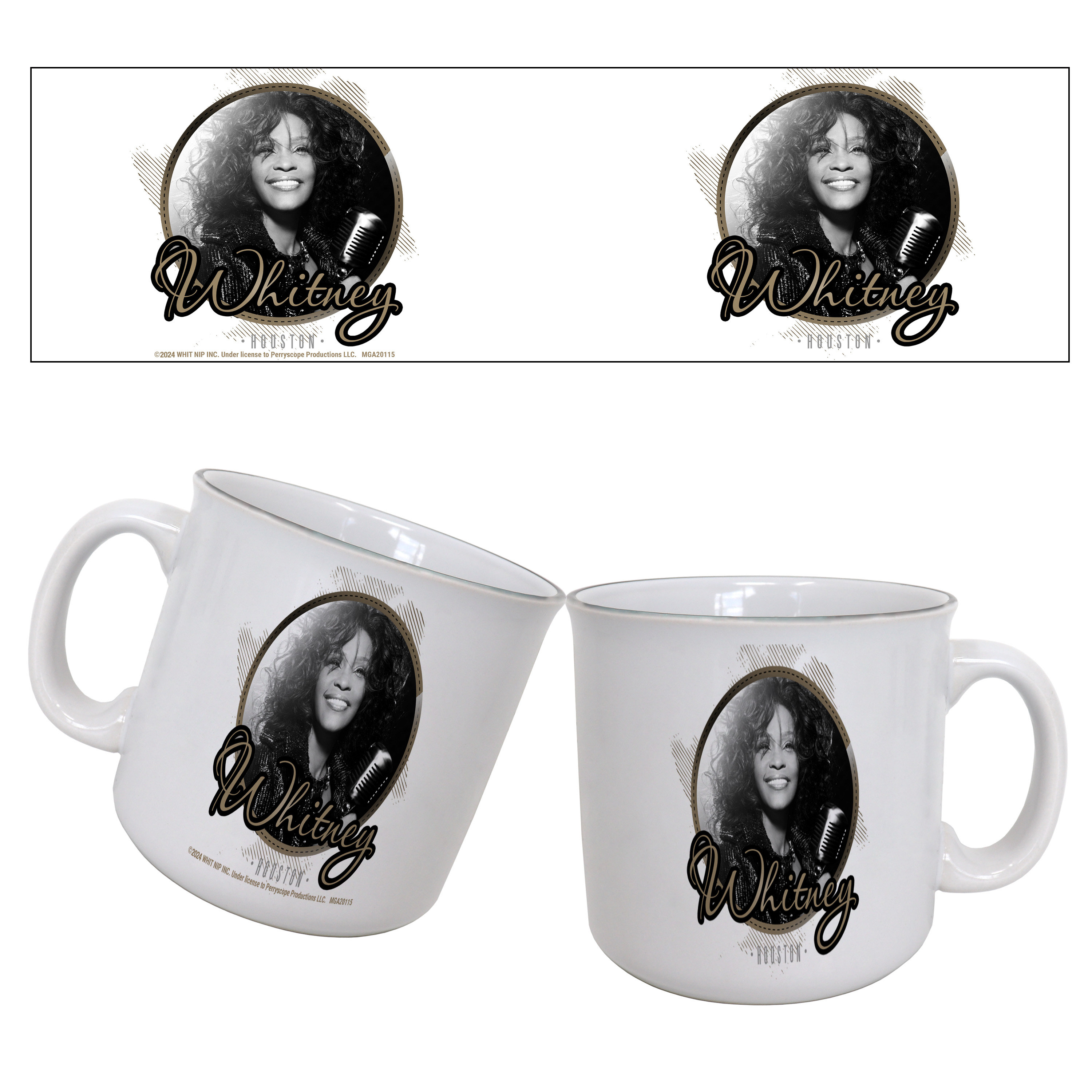 Winston Porter Whitney Houston - Microphone 20oz. Camper Mug | Wayfair