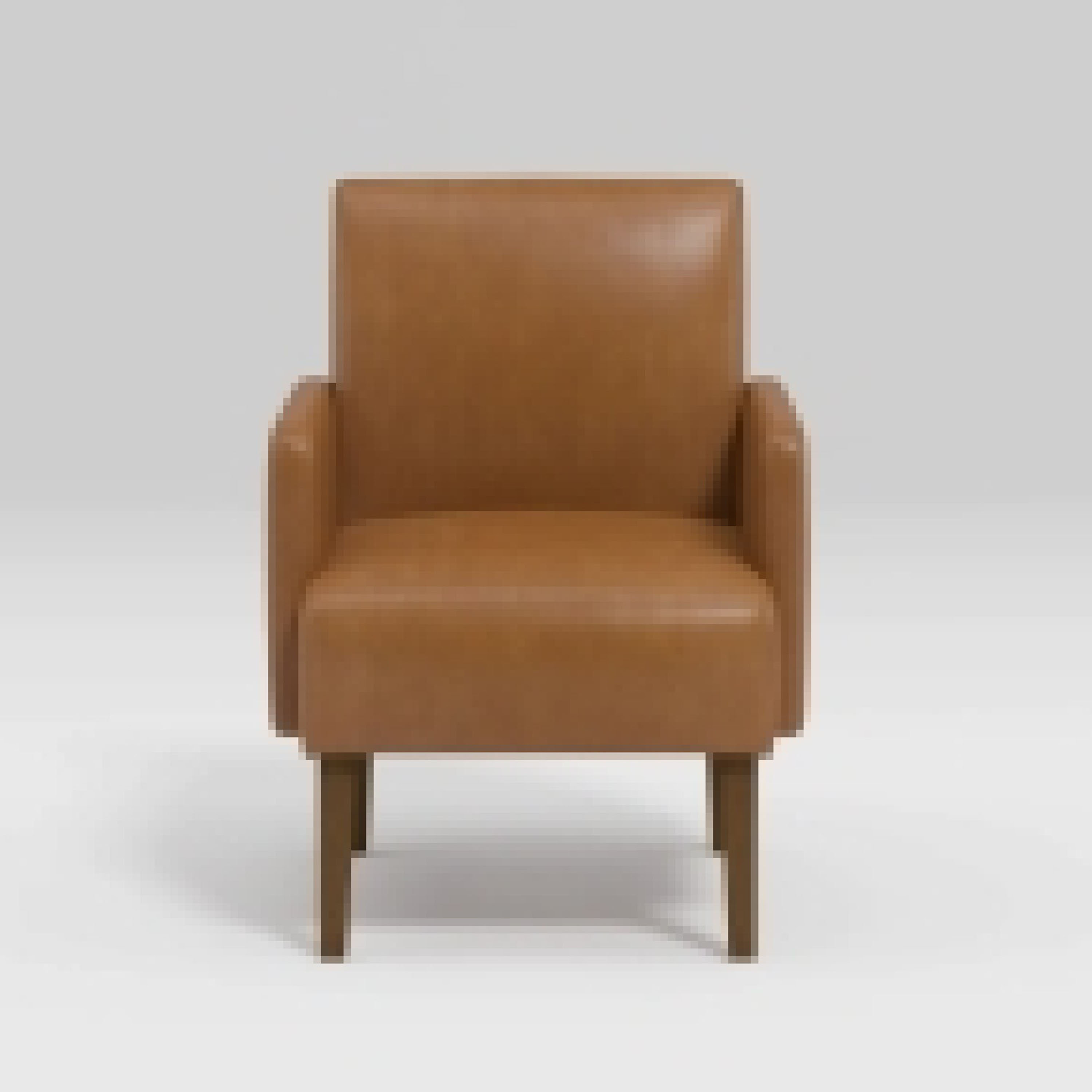Benjara Nier Accent Club Chair, Matte Brown Faux Leather, Solid Wood ...