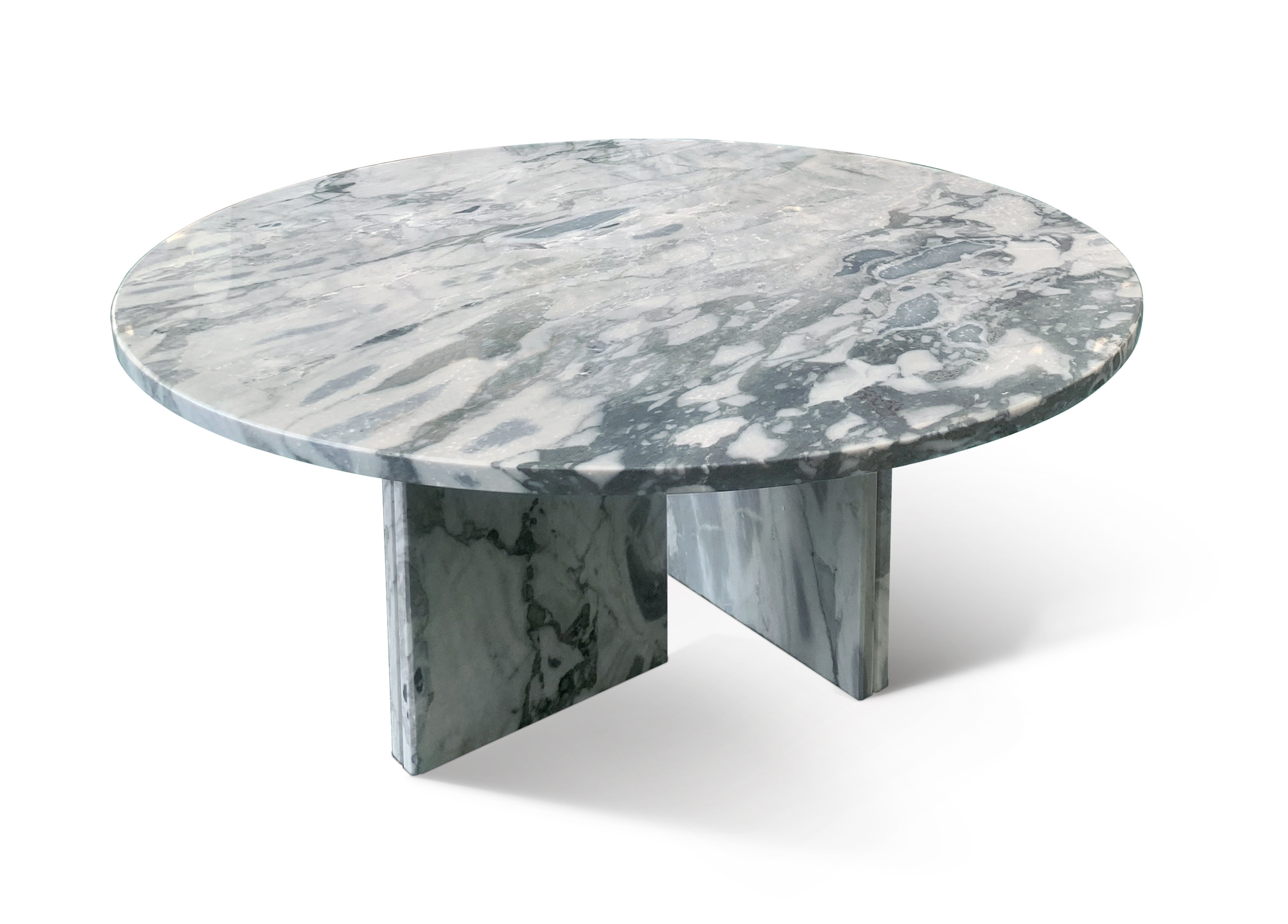 DAHEAT Natural Marble Coffee Table, White, D27.6'' x H12.6'', Round ...