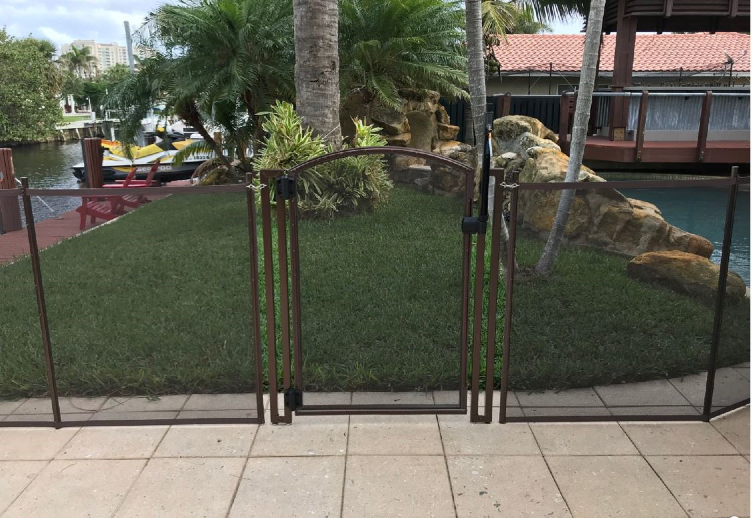 PoolfenceDIY Wide Pool Fence DIY Arch Top Vinyl Gate | Wayfair