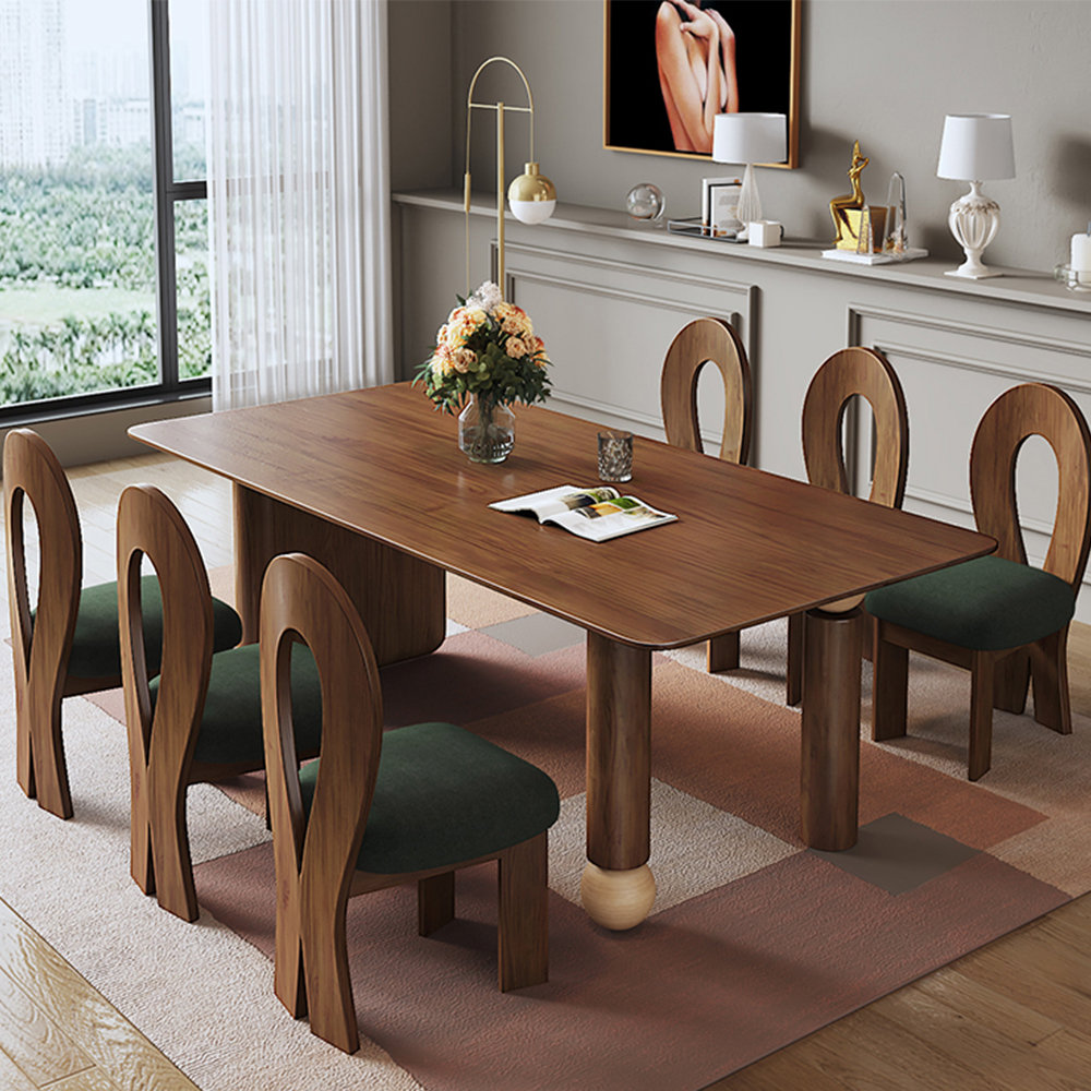 HIGH CHESS 7 - Piece Solid Wood Three Leg Dining Set | Wayfair