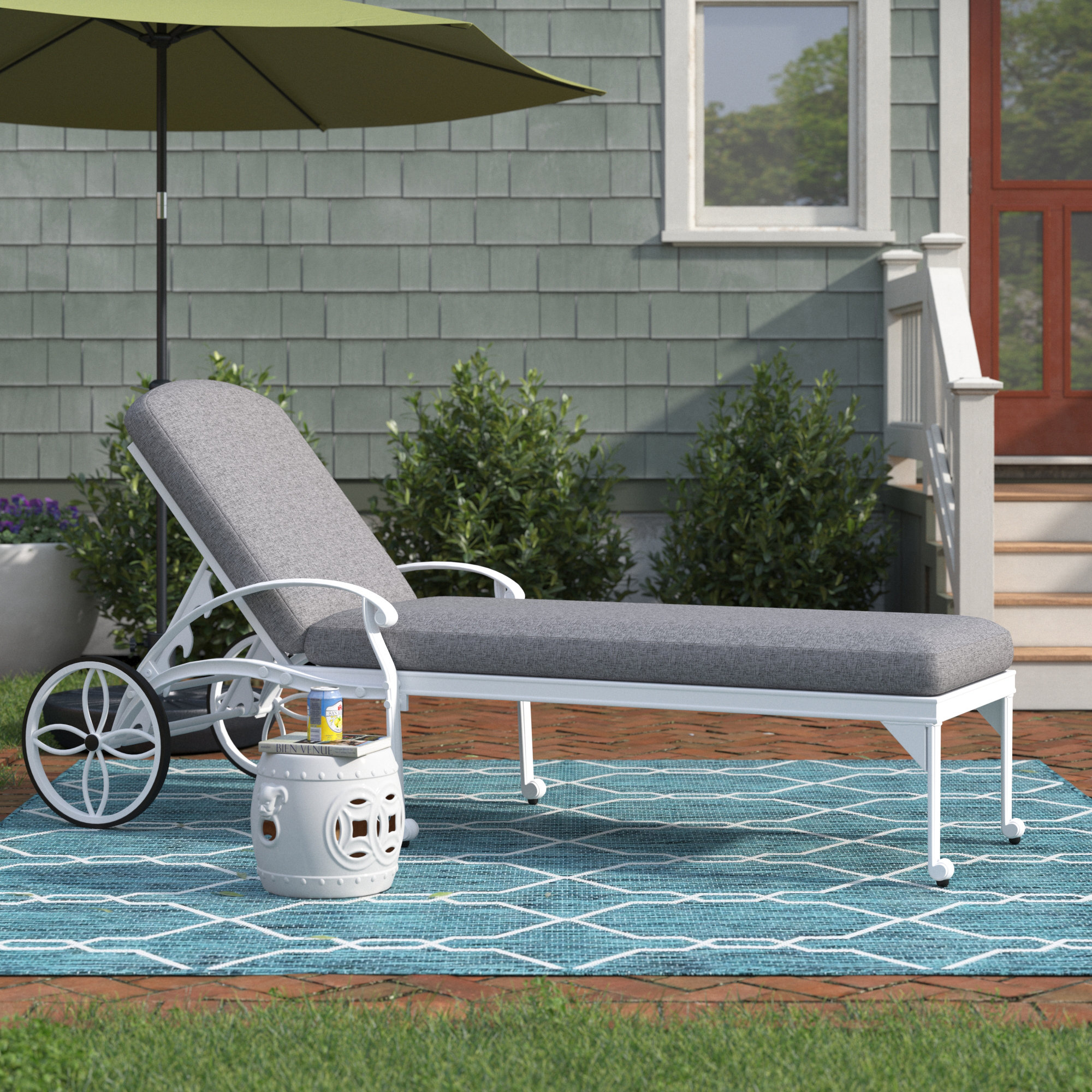 One Allium Way® Yates Chaise Lounge Chair with Cushion & Reviews | Wayfair