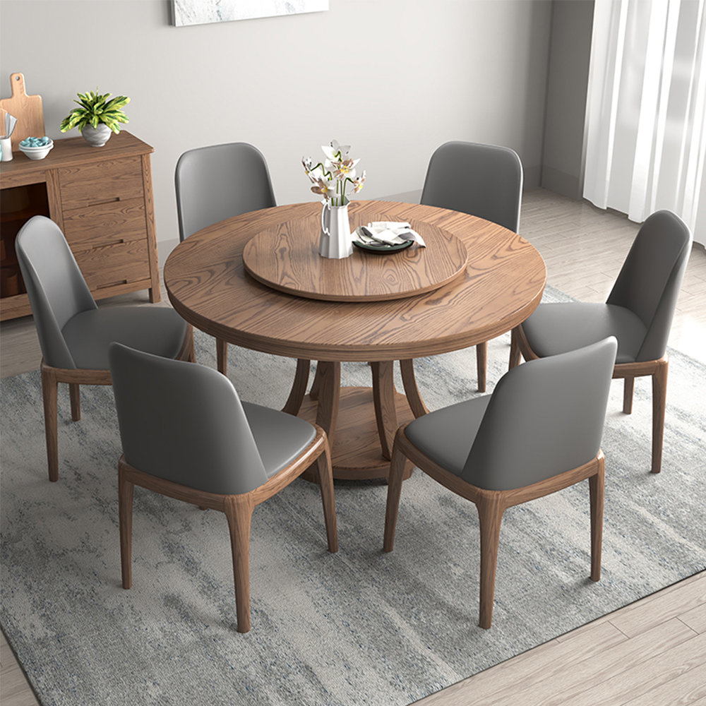 Waagy Nordic style full solid wood round table set | Wayfair