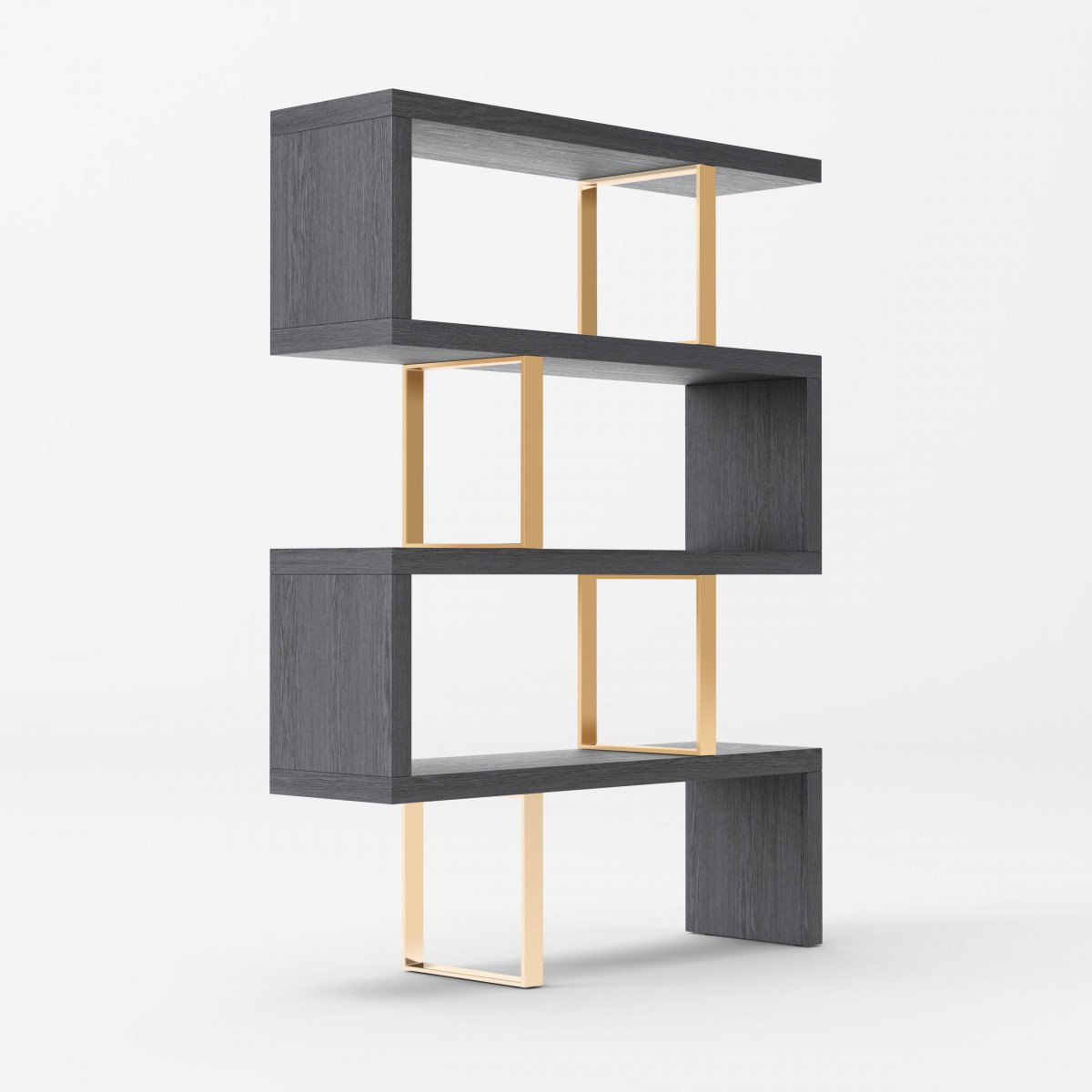 VIG Furniture Maze 67" H x 51" W Stainless Steel Geometric Bookcase ...