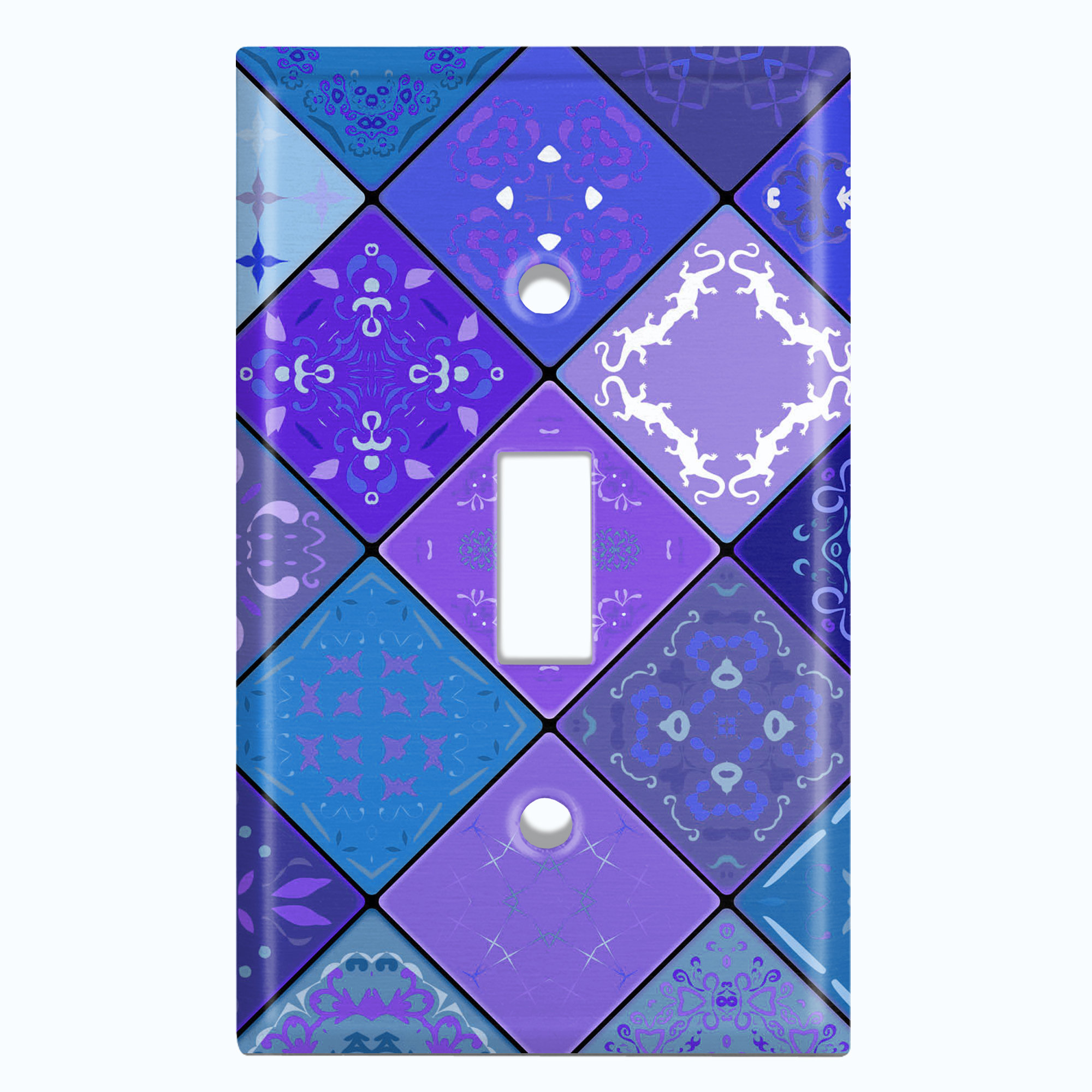 WorldAcc Vintage Purple Elegant Diagonal Pattern 1-Gang Toggle Light ...