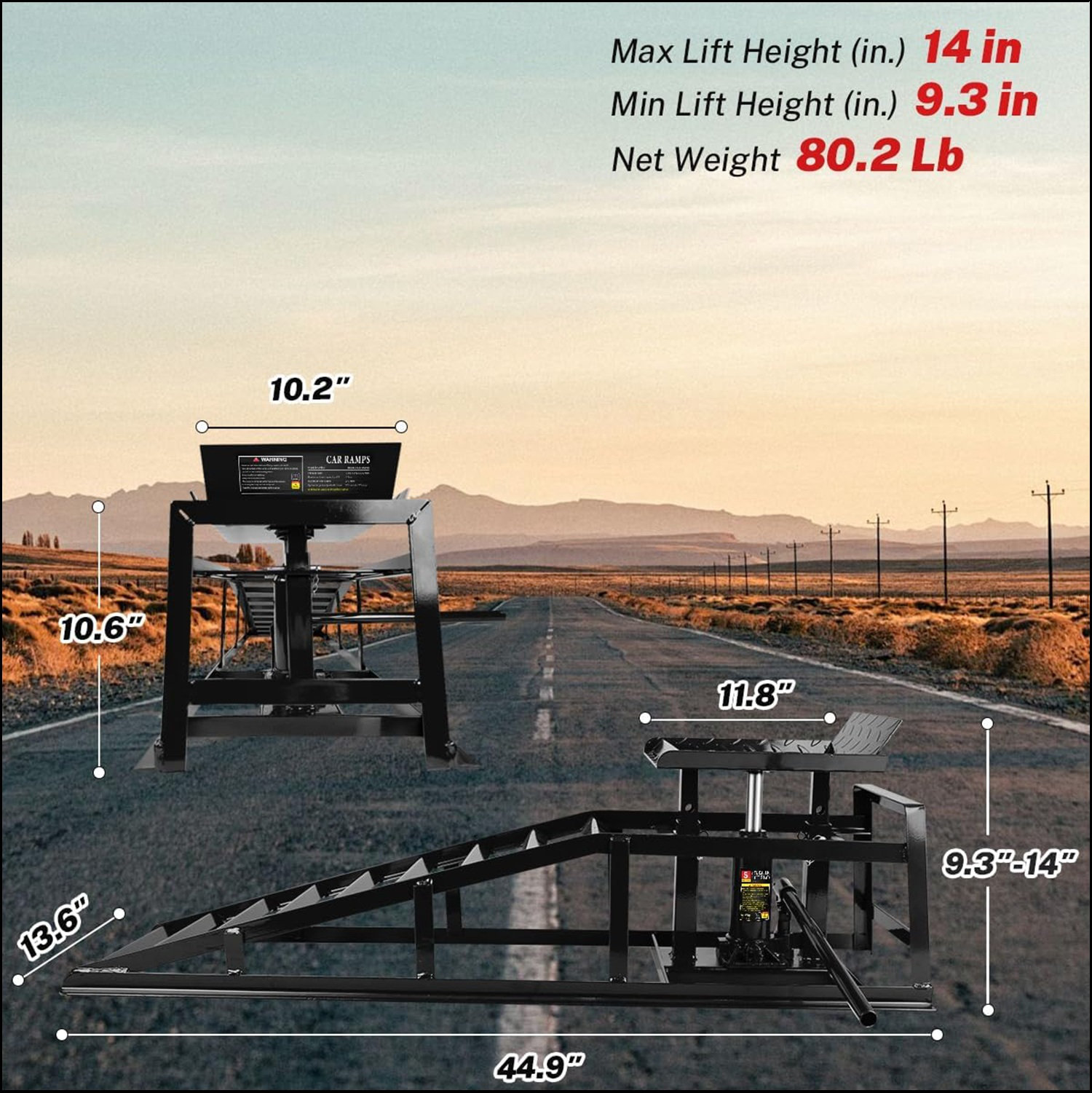 babevy Heavy Duty Car Ramps 2pcs - 5 Tonne (11,000 Lbs) Capacity - Low ...