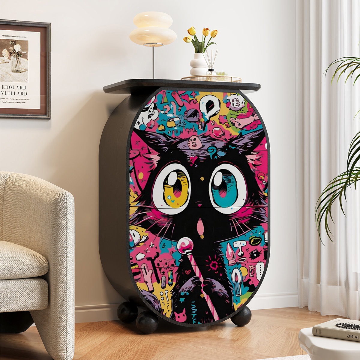 HomeLuxea Solid Wood Animal Print Design Display Cabinet | Wayfair