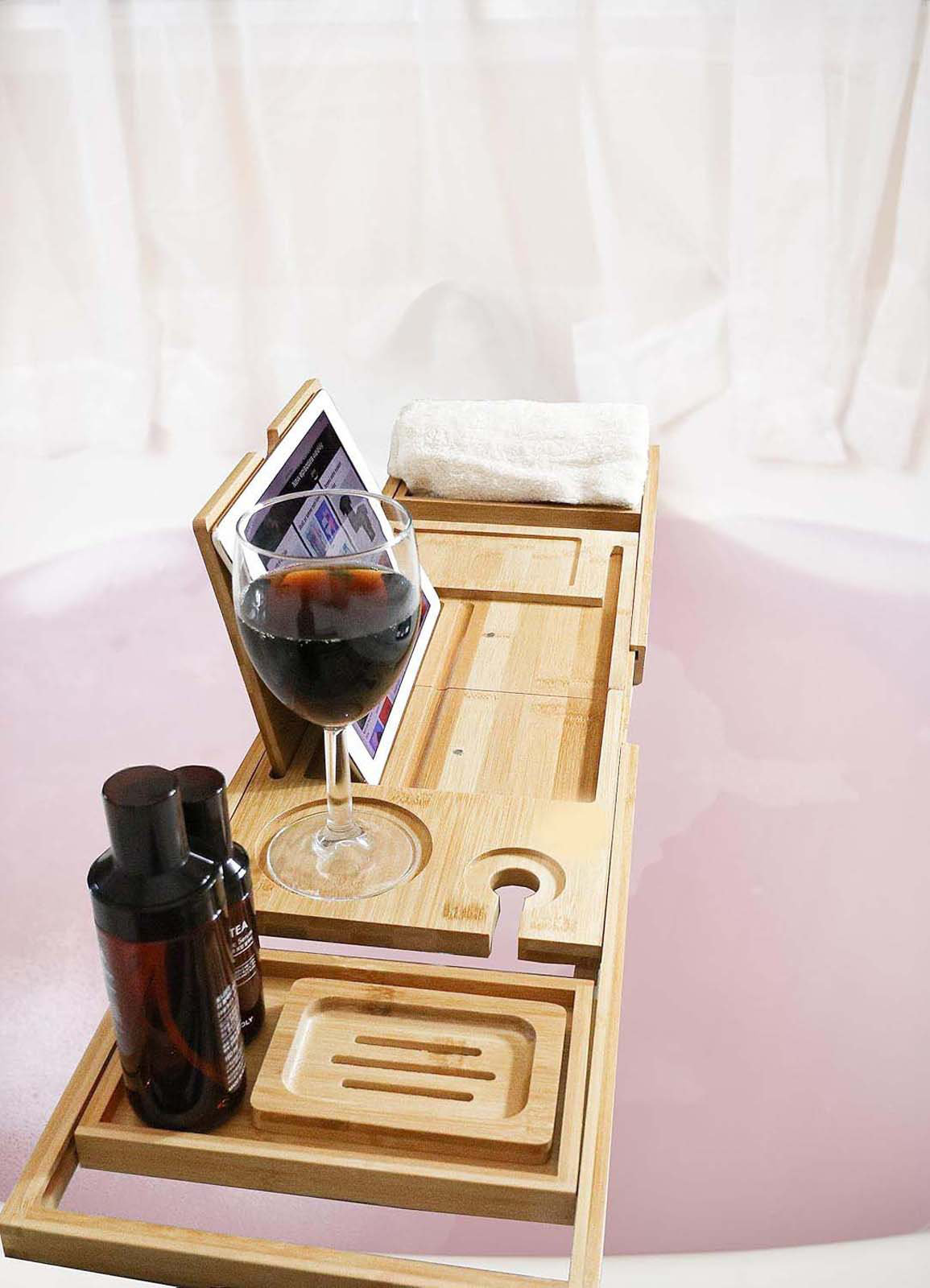 Latitude Run® Foldable Bathtub Tray Expandable To 105Cm For Luxury Bath ...