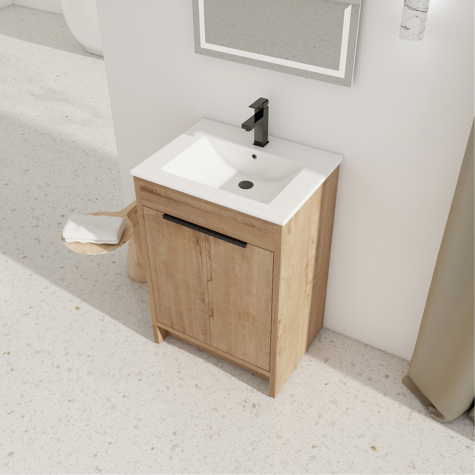 Latitude Run® Freestanding Bathroom Counter With Sink. Vanity. 2 Soft ...