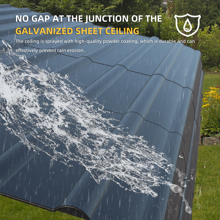 EROMMY 12 Ft. W x 20 Ft. D Carport with Galvanized Steel Roof & Reviews ...