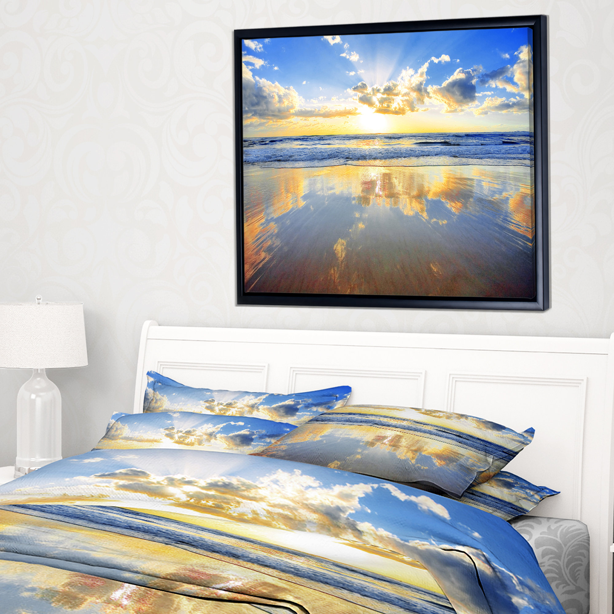 Highland Dunes Risa Blue Sky and Clouds Mirrored in Sea' Photograph ...