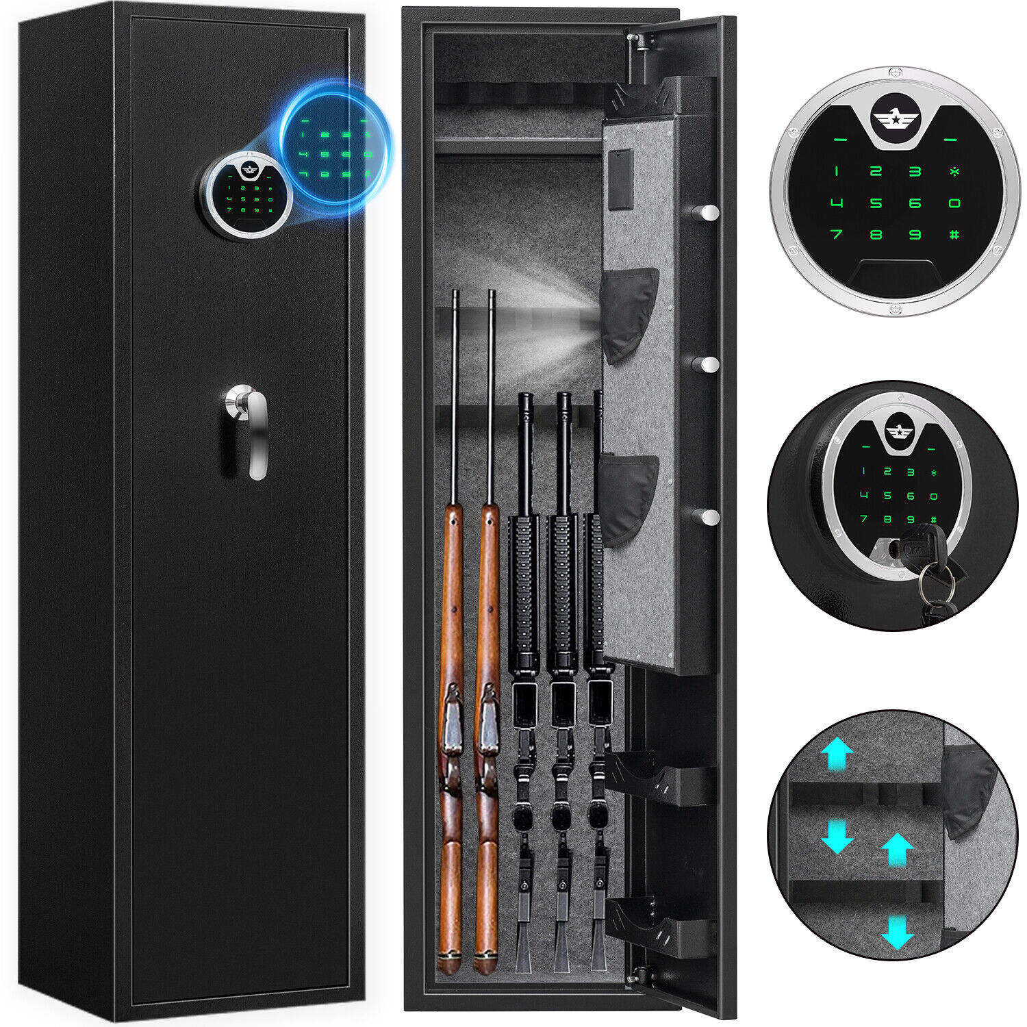 Re Labida Floor Fireproof Waterproof Gun Safe, Digital Quick Access 4-5 ...