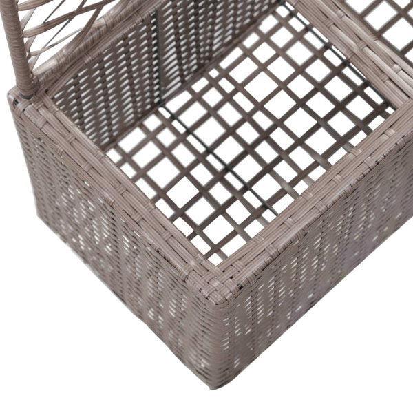 Latitude Run® Planter Flower Box Trellis Patio Raised Bed with Rattan ...