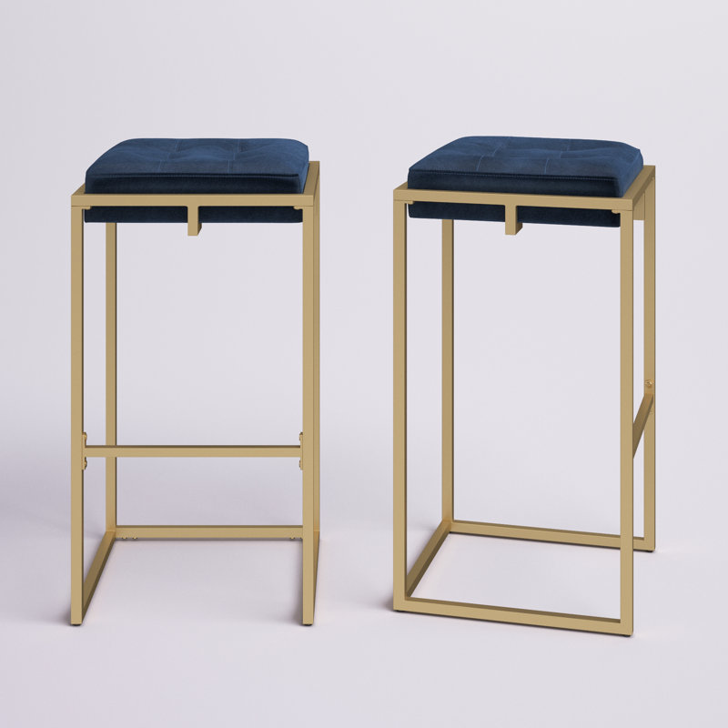 Mercury Row® Simmerman Upholstered Counter Stool with Metal Frame ...