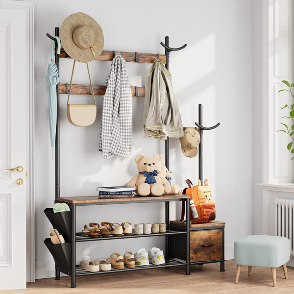 17 Stories Breanda Steel Freestanding 10 - Hook Coat Rack - Wayfair Canada