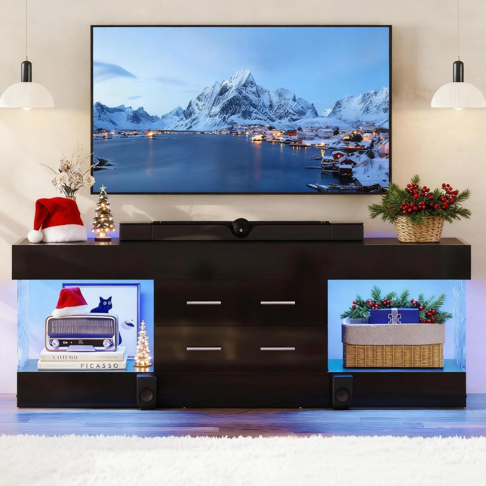 Wrought Studio Glossy Tv Stand - Wayfair Canada