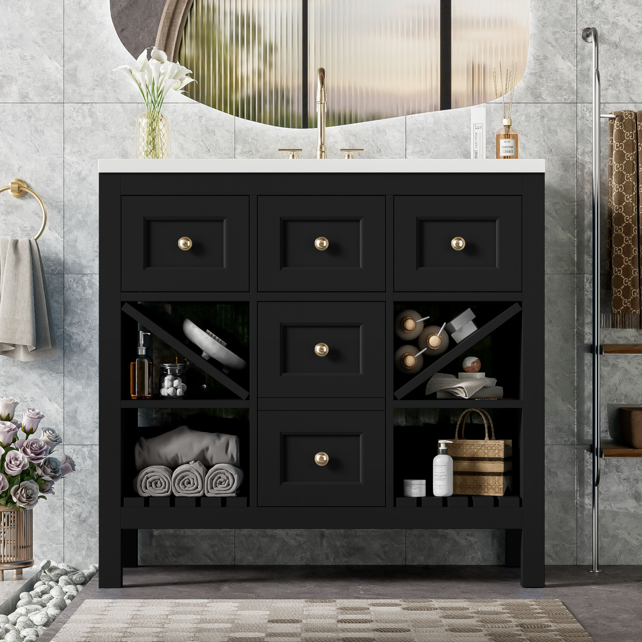 Ophelia & Co. Bathroom Vanity Set with Drawers | Wayfair